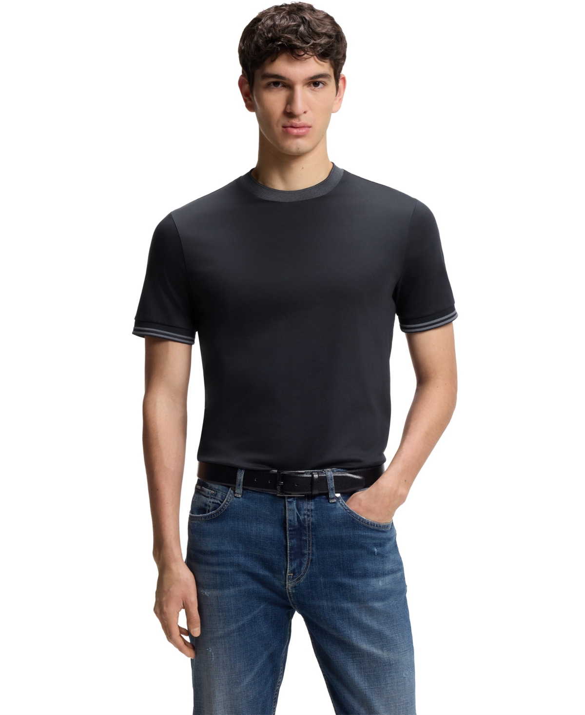 Click here for Boss by Hugo Boss Mens Mercerized-Cotton Slim-Fit... prices