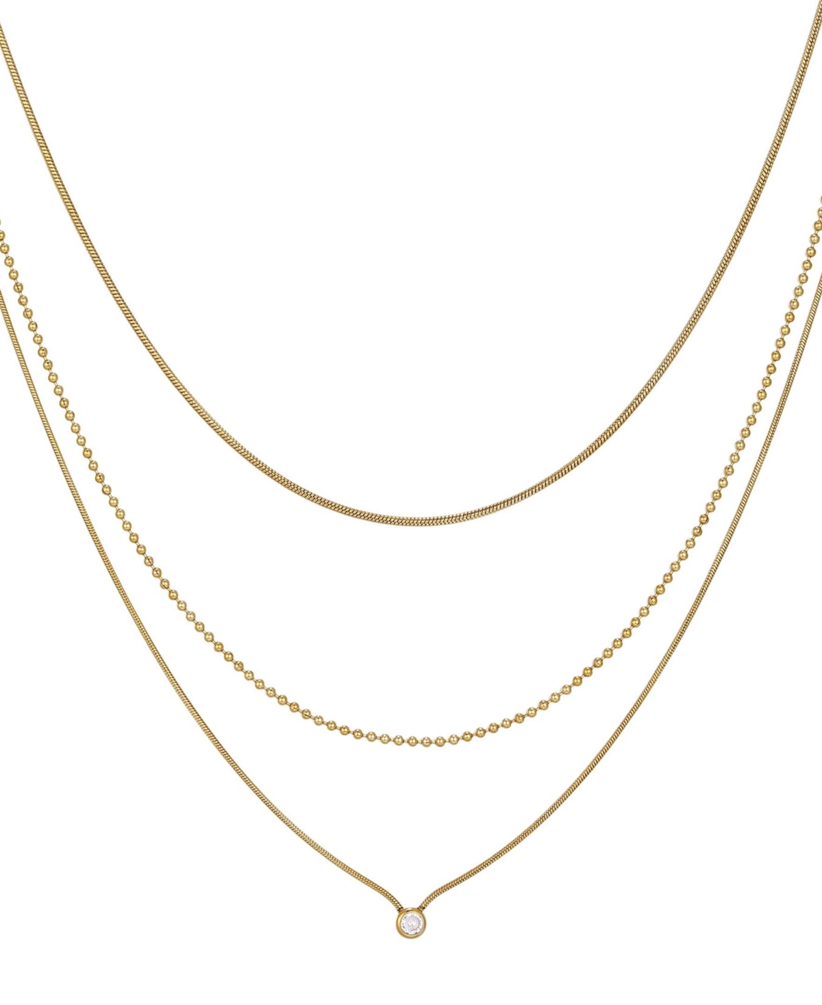Click here for Adornia Tarnish Resistant Gold Set of 3 Connected... prices