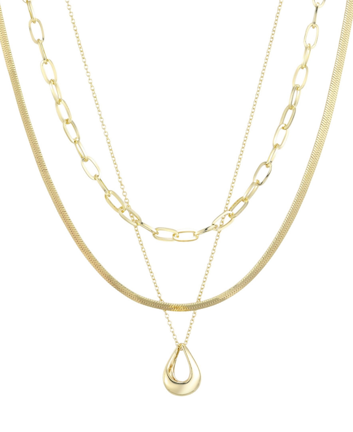 Click here for Adornia Tarnish Resistant Gold Set of 3 Necklace -... prices