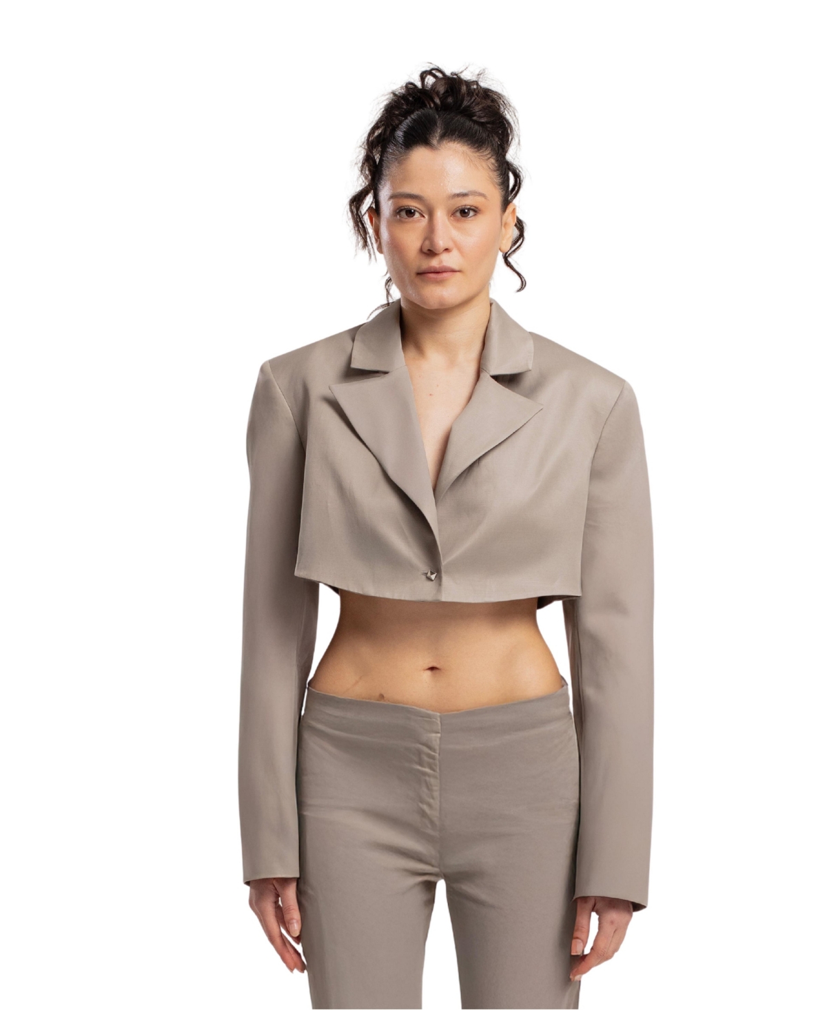 Click here for Pcfg Womens Linen-Blend Shiny Cropped Belted Woven... prices