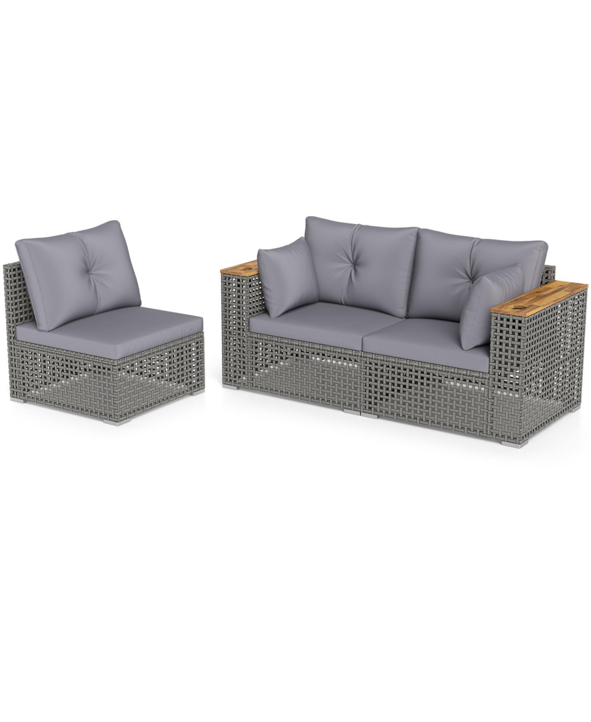 Click here for Gymax Patio Wicker Sectional Furniture 3 Piece Out... prices