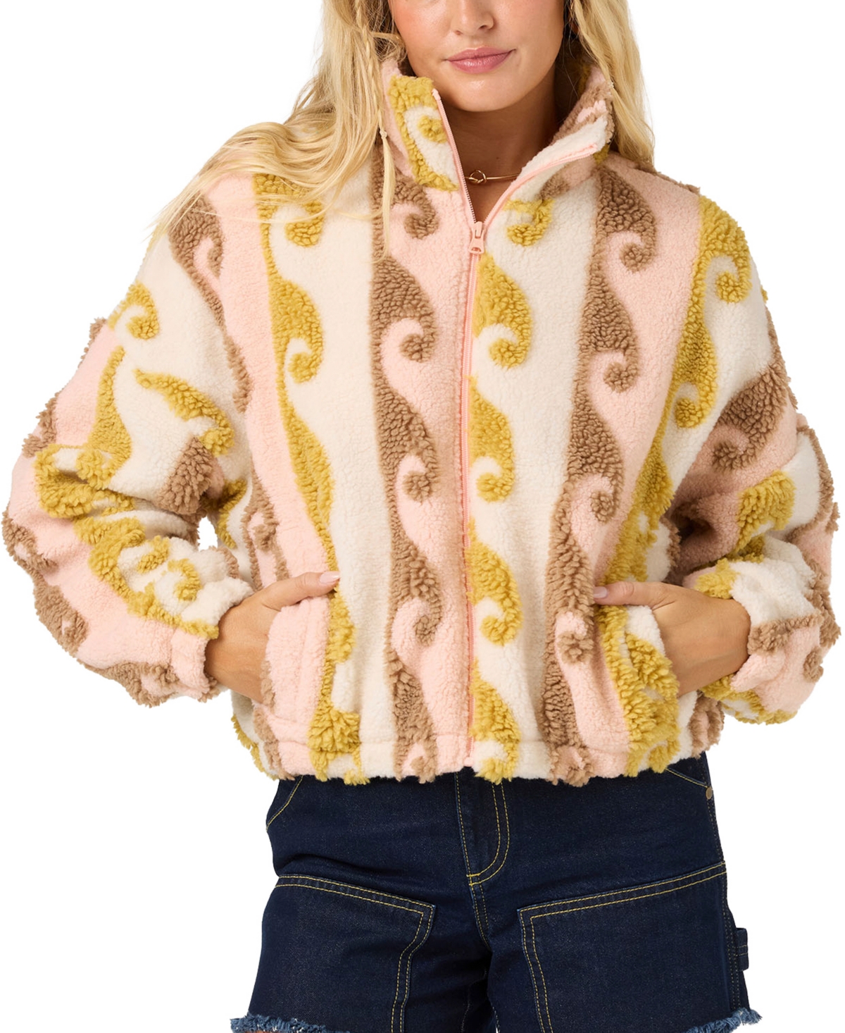 Click here for ONeill Womens Cordin Fleece Zip-Front Jacket - Pea... prices