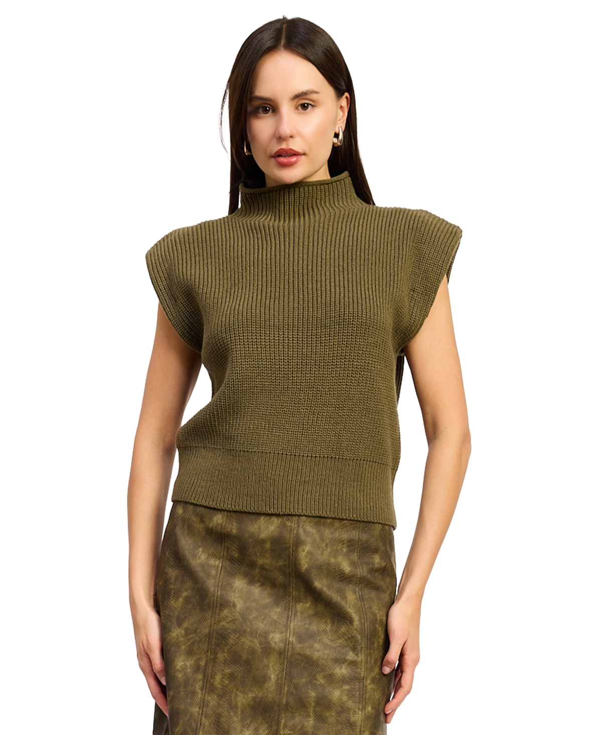 Click here for En Saison Womens Karalie Mock-Neck Knit Sweater -... prices