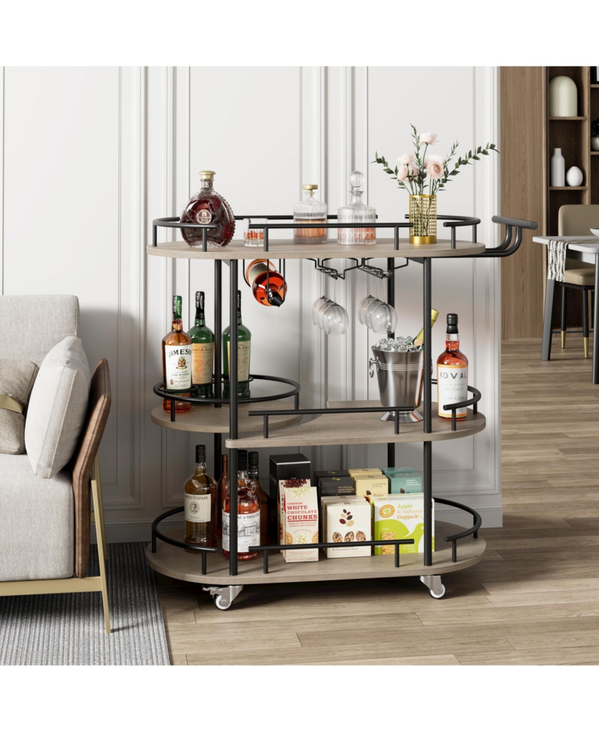 Click here for gaomon Elegant 4-Tier Gold Bar Cart with Wine Rack... prices