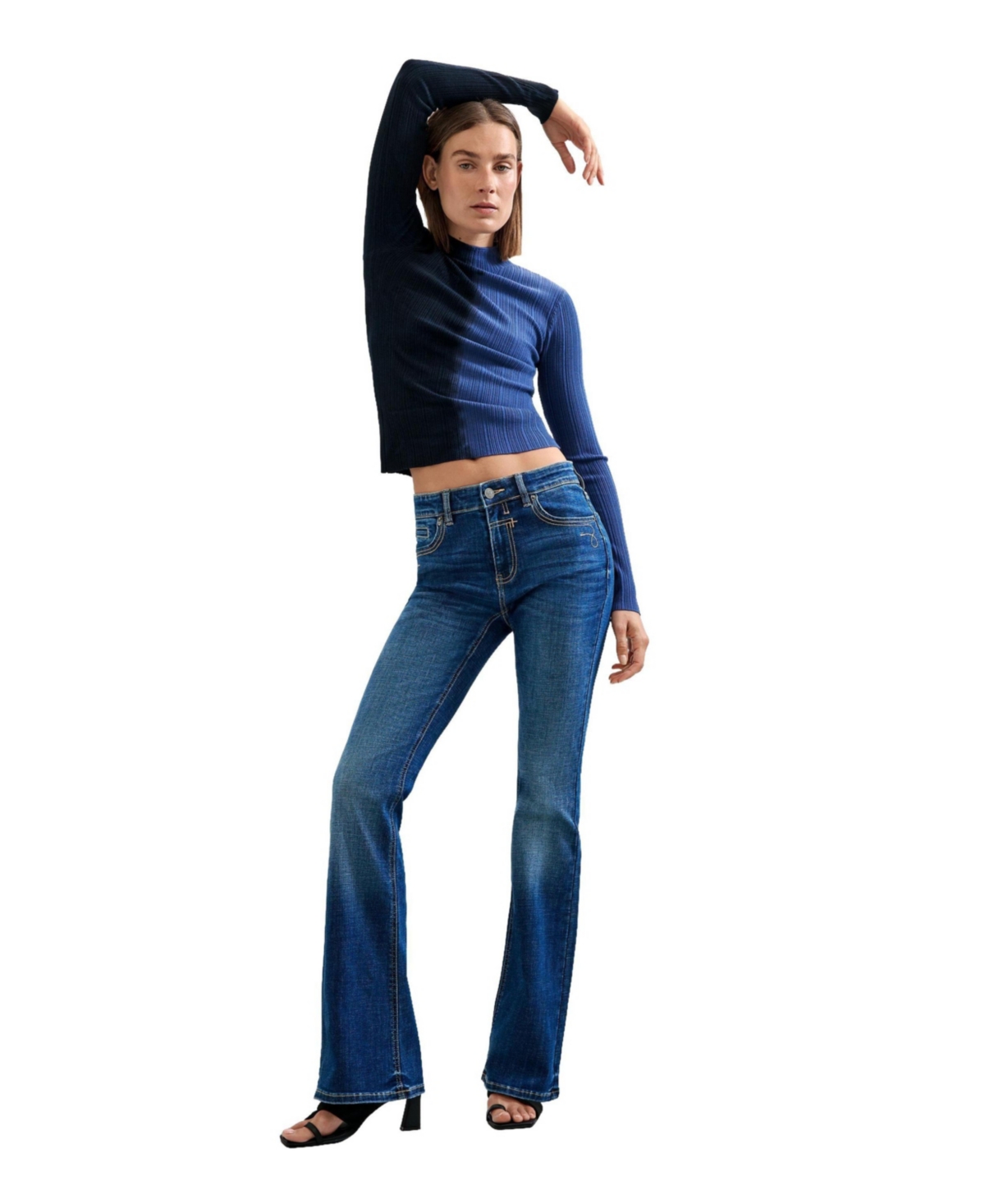 Click here for Desigual Womens Flare Jeans - Dark blue prices
