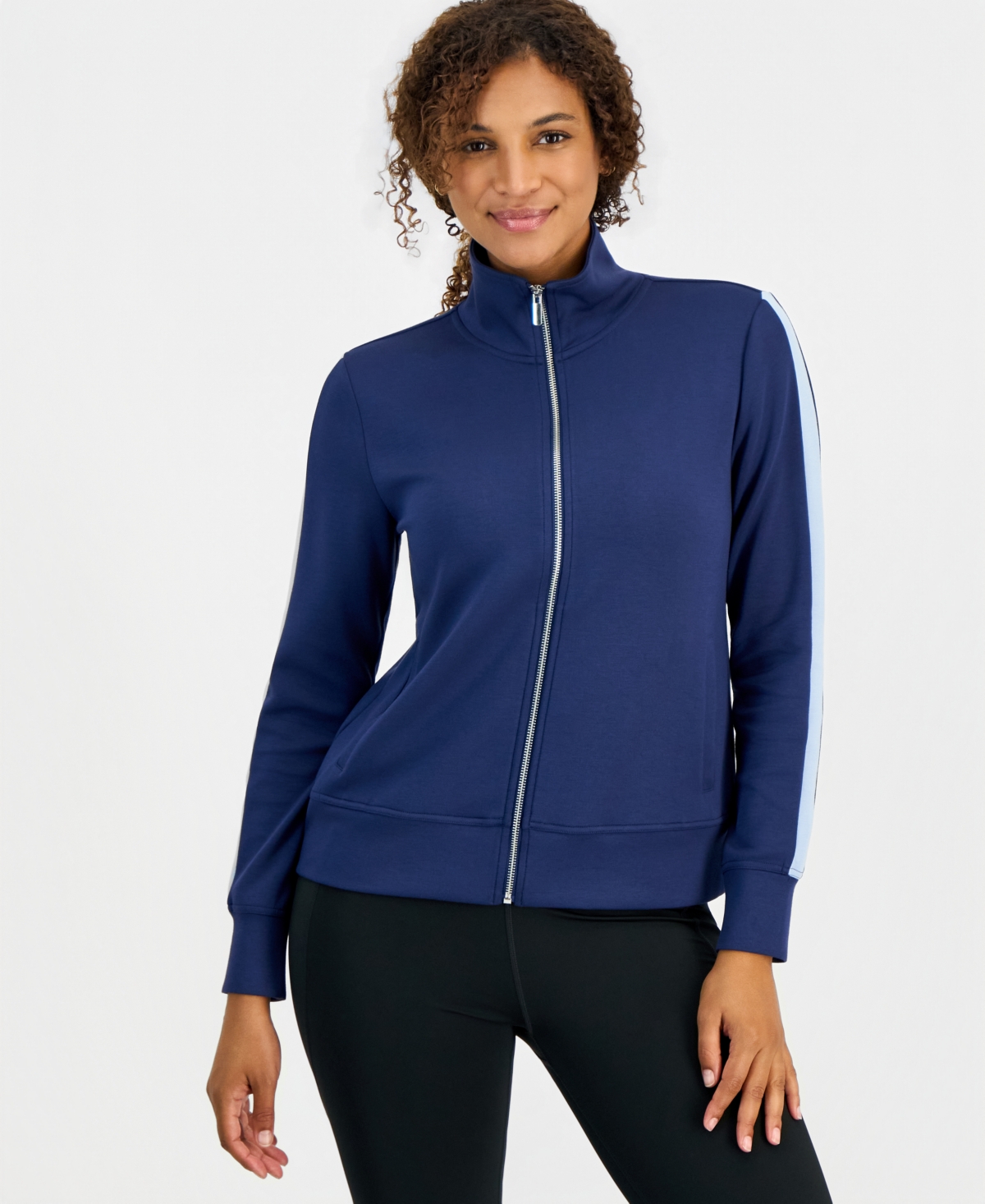 Click here for Id Ideology Womens Mock-Neck Relaxed-Fit Full-Zip... prices