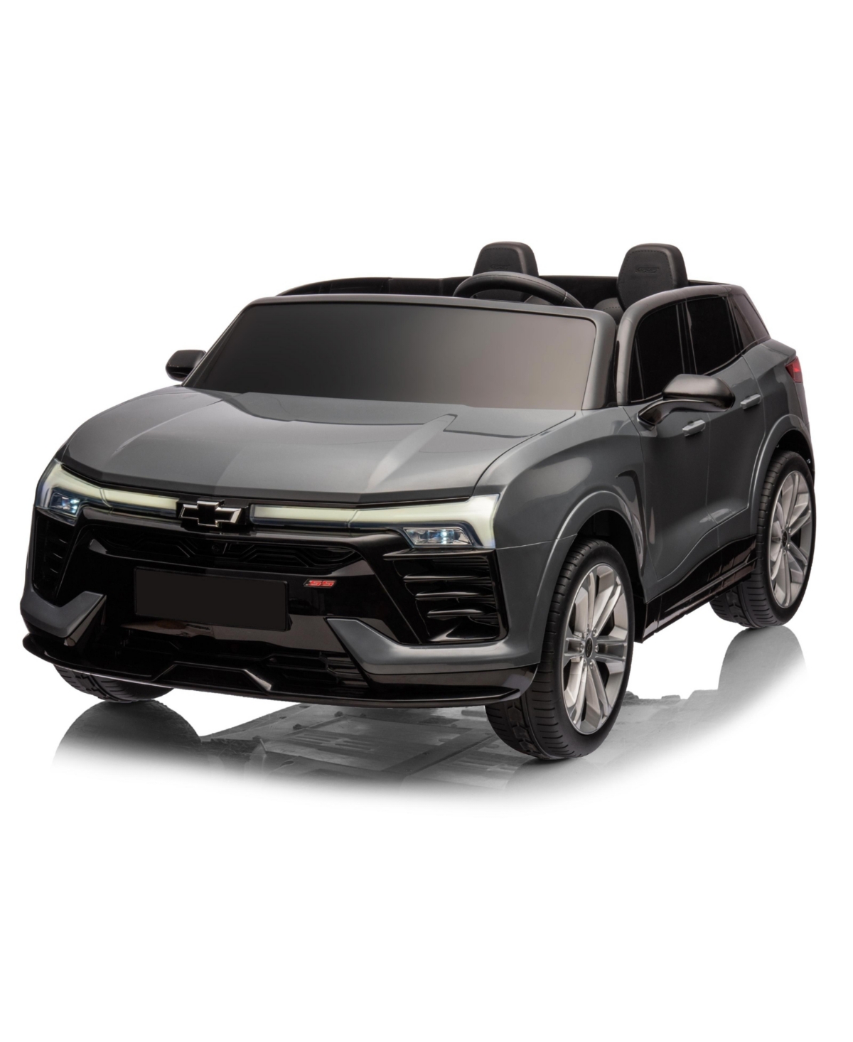homfan 24V 2-Seater Licensed Chevrolet Suv Ride-On - Parent Remote Control  Spring Suspension  Led Lights  Wireless  Safety Belt  3 Speeds - Grey