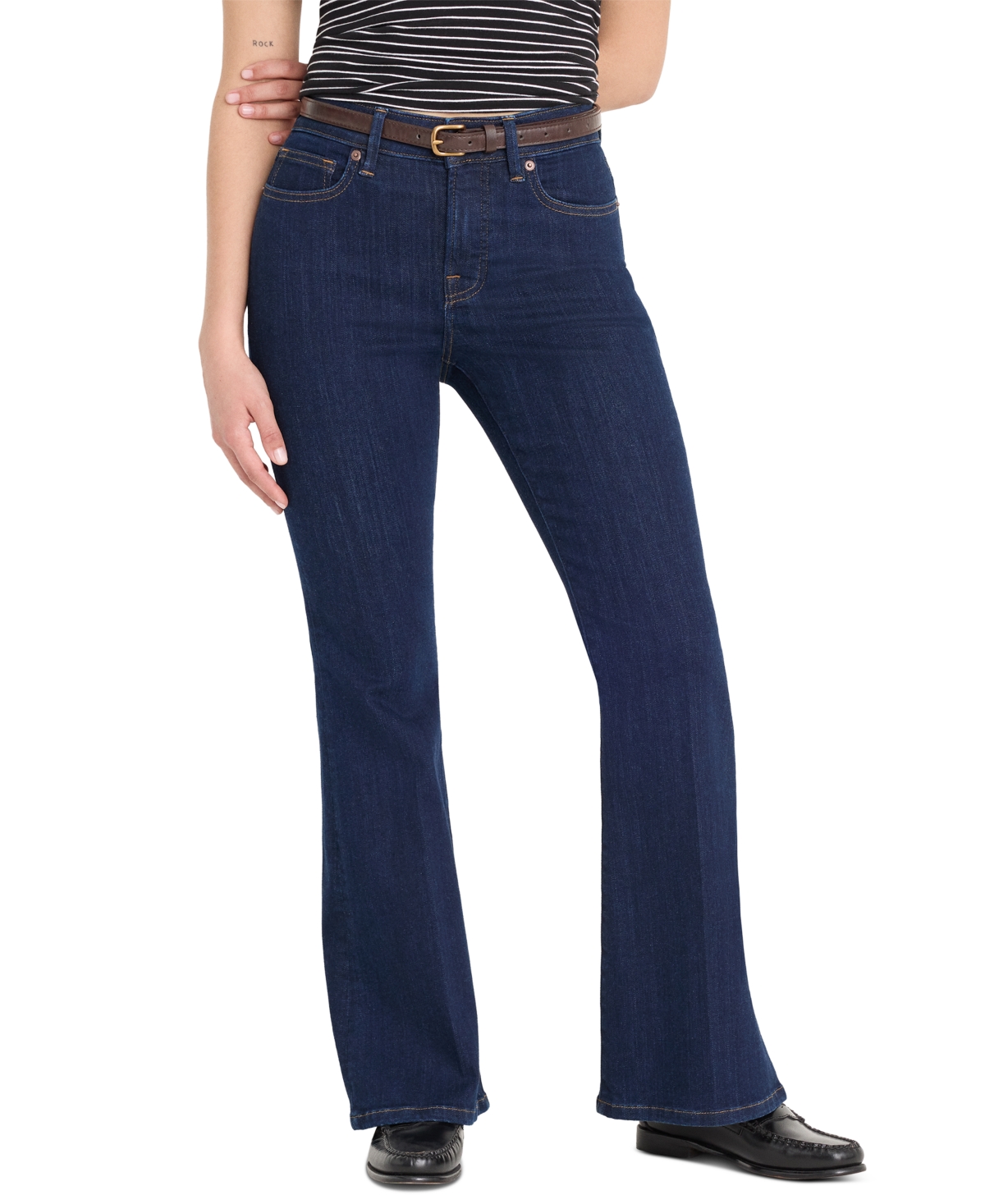 Click here for Good American Womens Mid-Rise Flare Jeans  Regular... prices