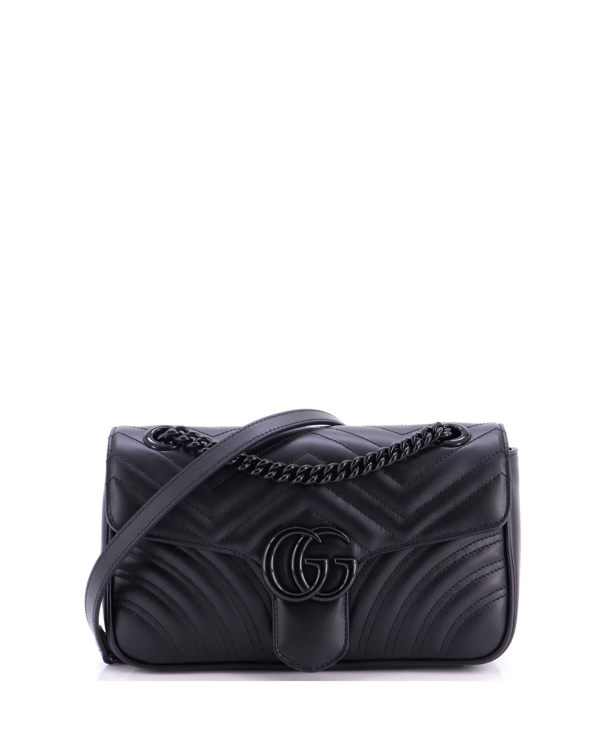 Click here for Pre-Owned Gucci Small Gg Marmont Monochrome Flap B... prices