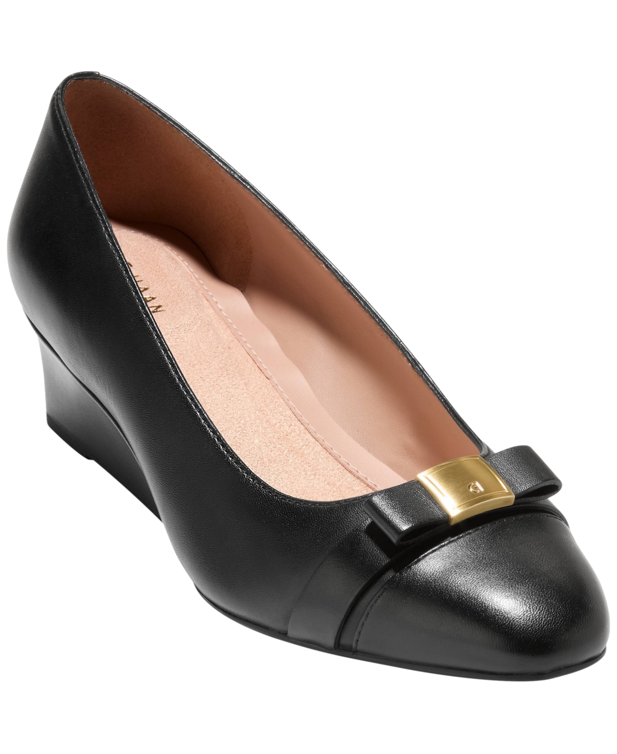Click here for Cole Haan Womens Go-To Malta Leather Bow Wedge Hee... prices