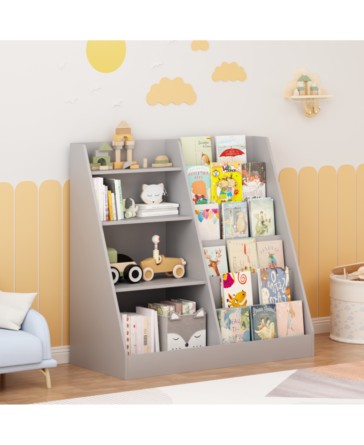 Click here for Flynama 4-Tier Kids Mdf Bookshelf  Multi-use Toy a... prices