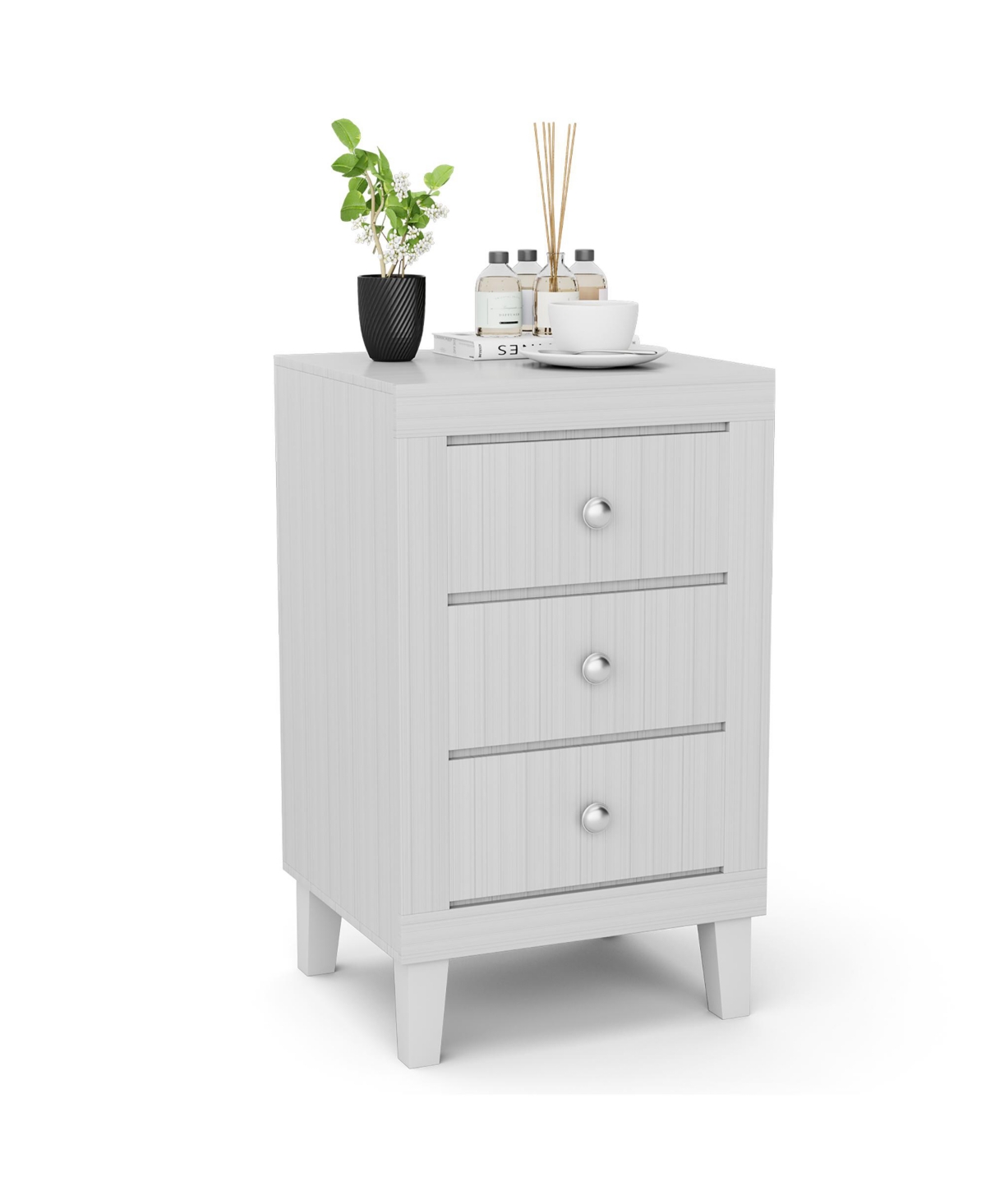 Click here for Costway Nightstand Sofa Side Coffee Table with 3 D... prices