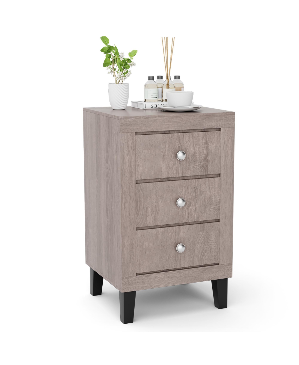 Click here for Costway Nightstand Sofa Side Coffee Table with 3 D... prices