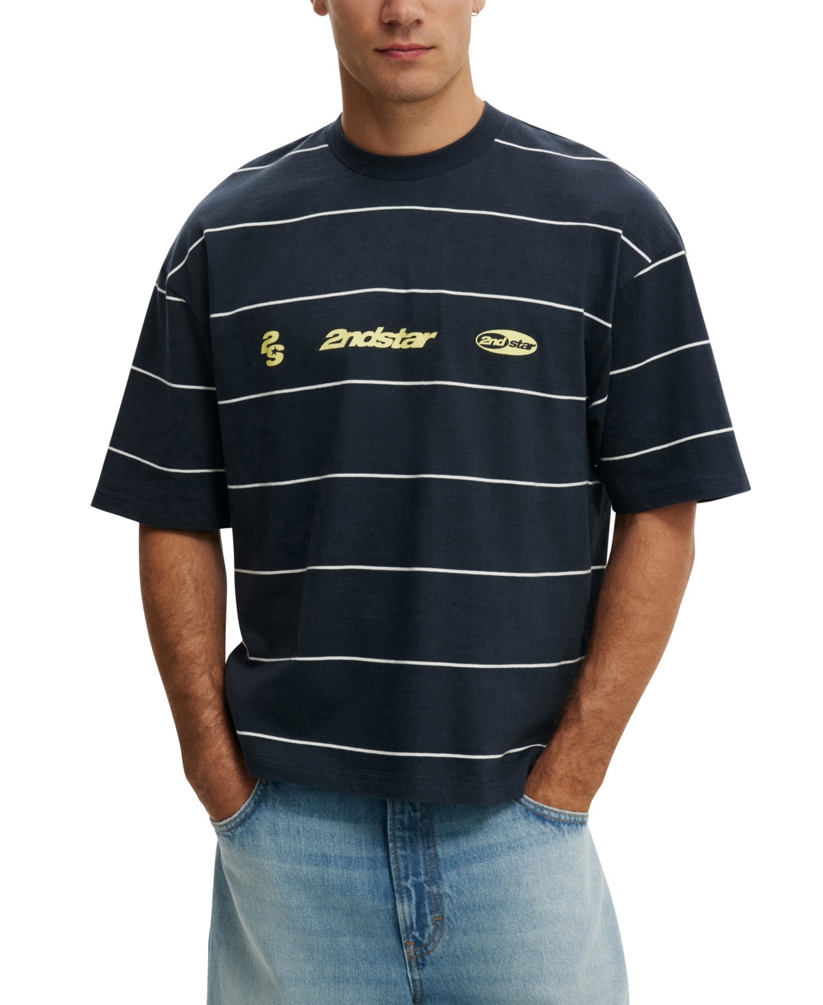 Click here for Cotton On Mens Cropped Boxy-Fit Silhouette Graphic... prices