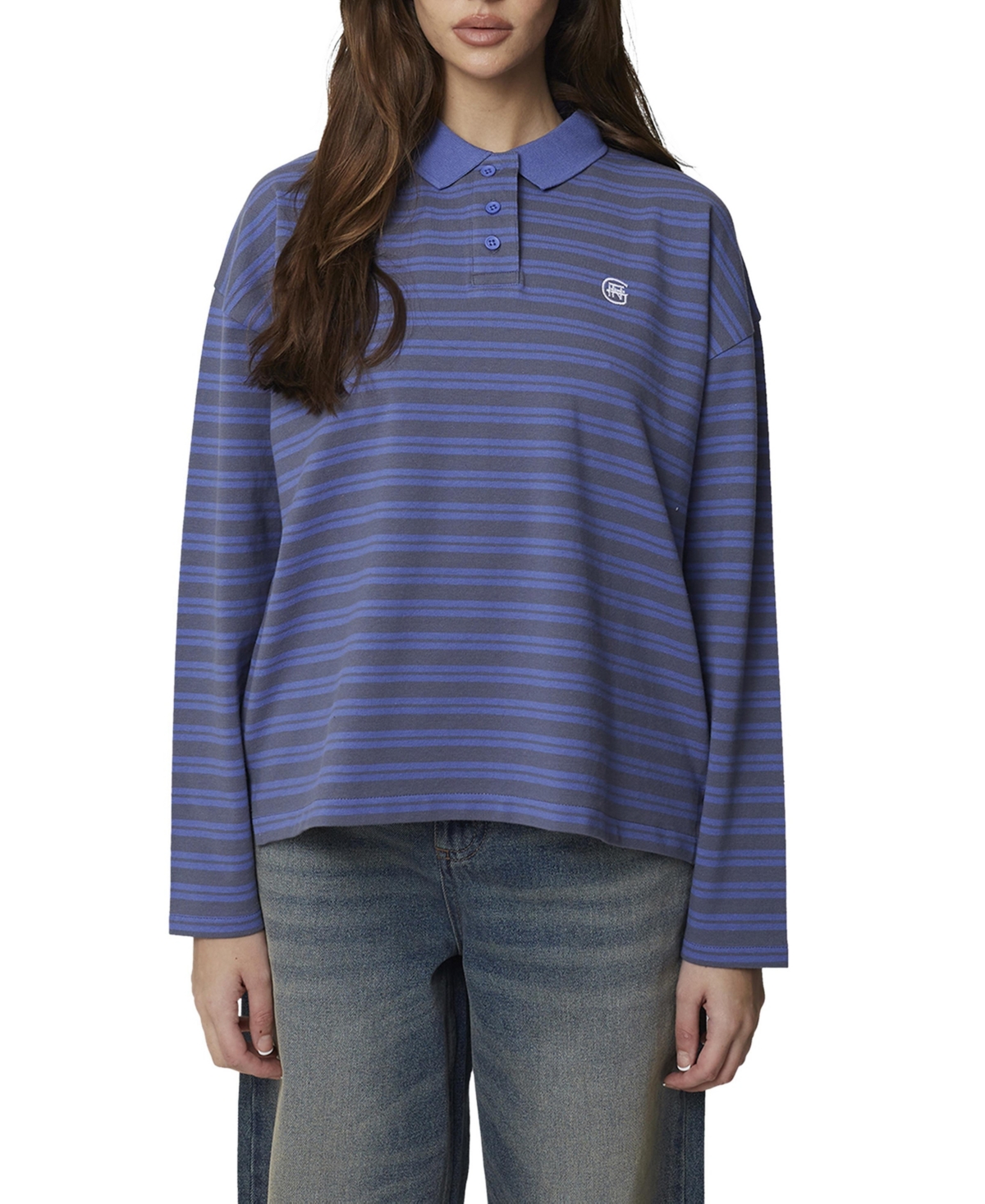 Click here for Good For Nothing Womens Long Sleeve Striped Polo -... prices
