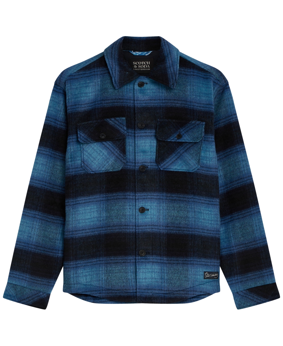 Click here for Scotch & Soda Mens Checked Overshirt Jacket - Sky... prices