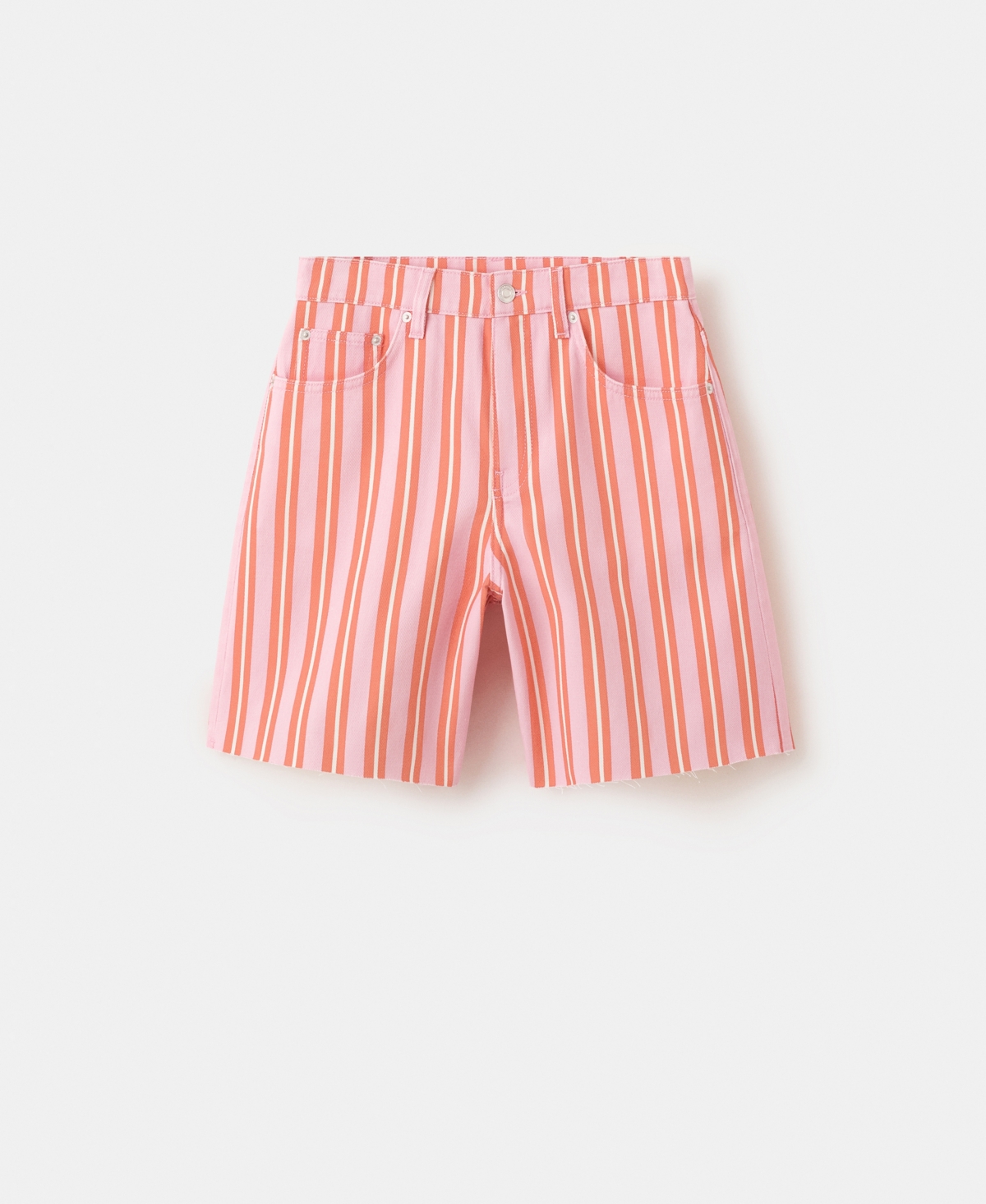 Click here for Mango Womens Straight-Fit Striped Bermuda Shorts -... prices