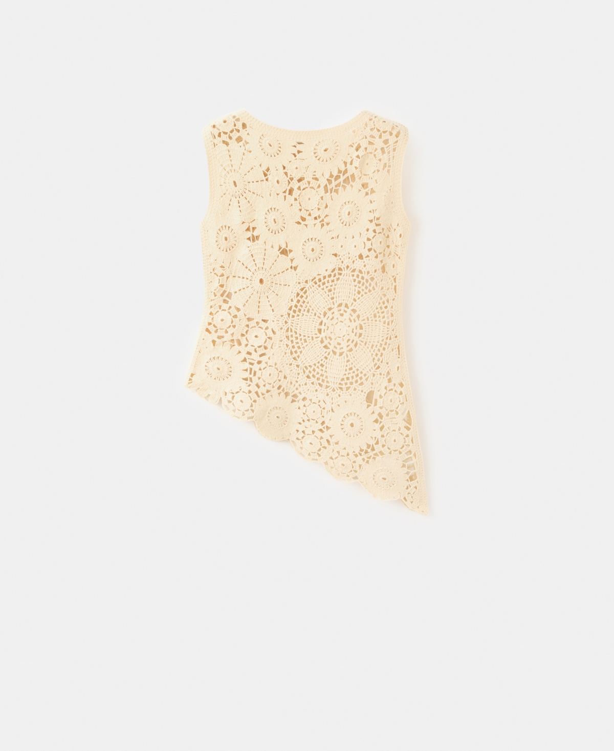 Click here for Mango Womens Lace Pattern Floral Knitted Top - Lig... prices