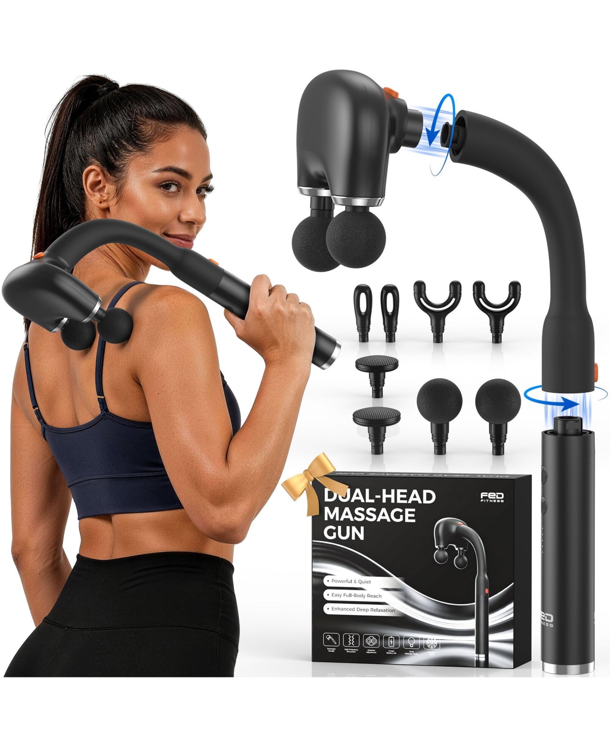 Click here for Fed Fitness Dual-Head Percussion Massage Gun  Curv... prices