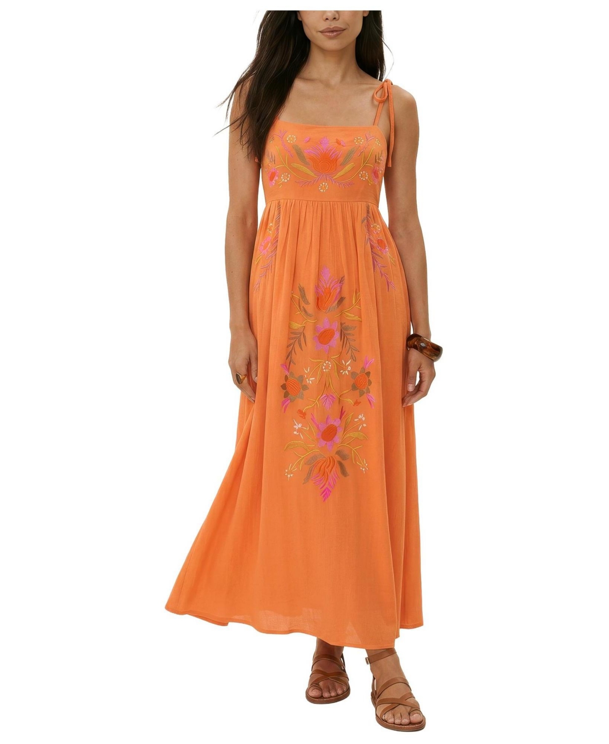 Click here for Raffya Womens Furla Smocked Panel Embroidered Midi... prices