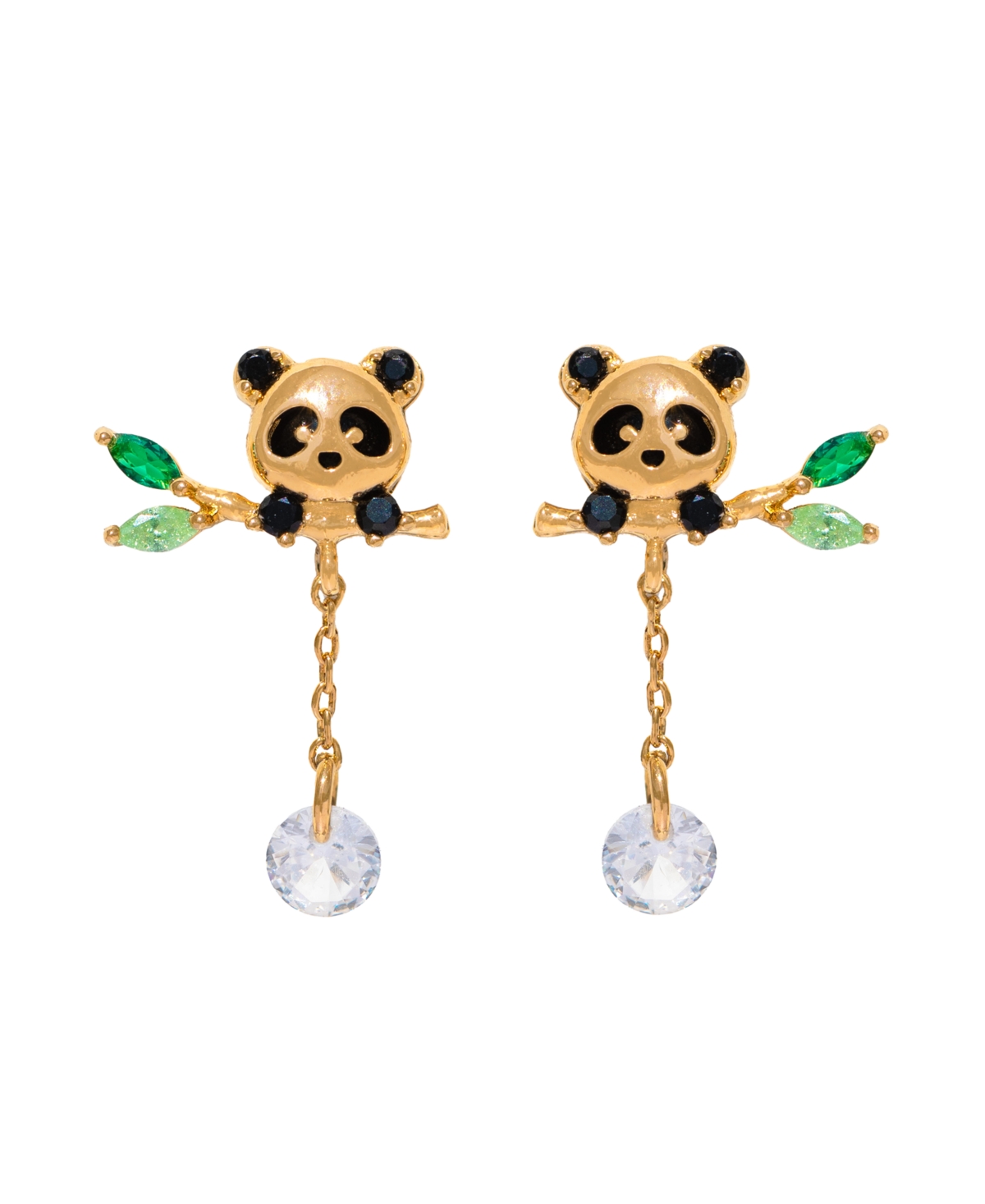 Click here for Girls Crew Crystal Lucky Panda Dangle Earrings - G... prices