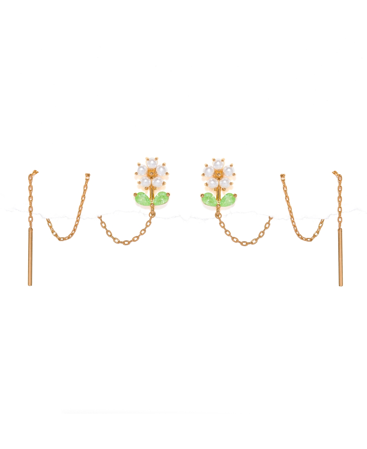 Click here for Girls Crew Crystal Daisy Petal Threader Earrings -... prices