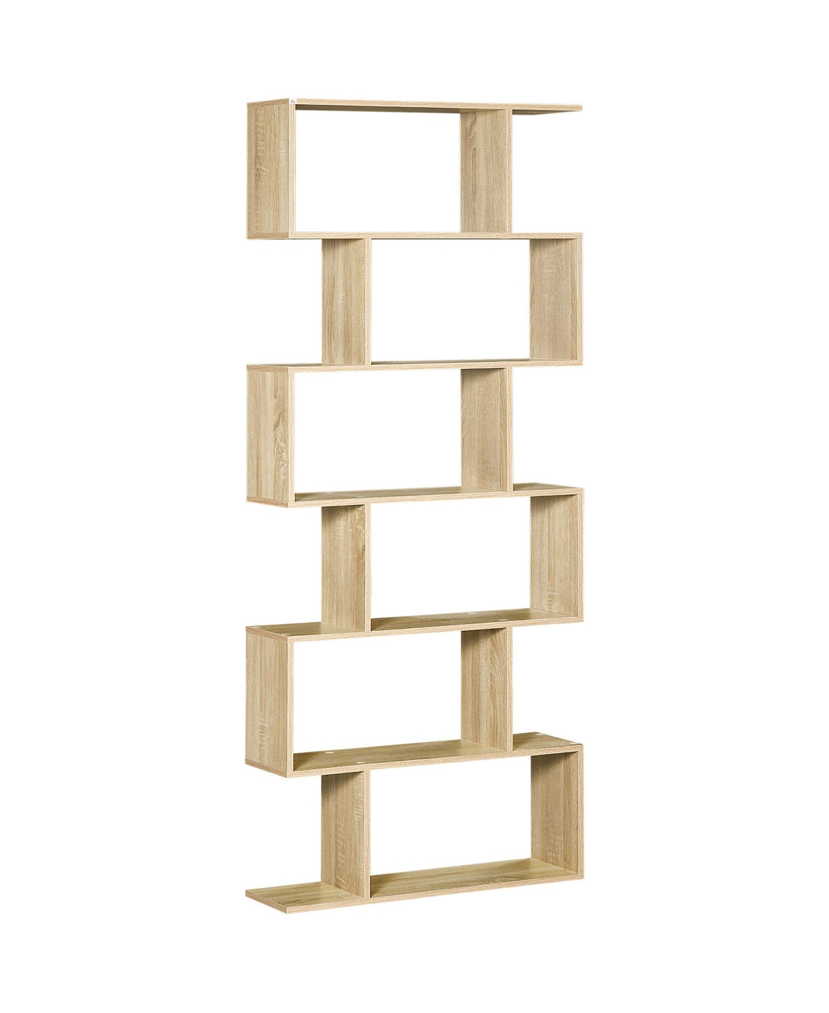 Click here for flynama 75.5 Inch Oak S-Shaped 6-Tier Anti-Tip Fre... prices