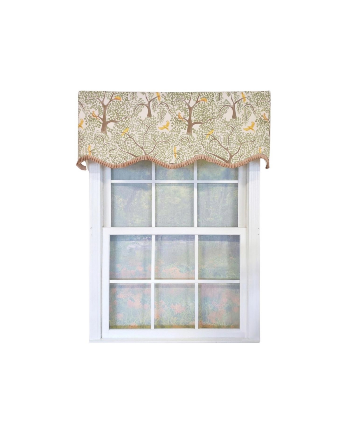 Click here for Rlf Home Tree Bird Ruffled Provance Window Valance... prices