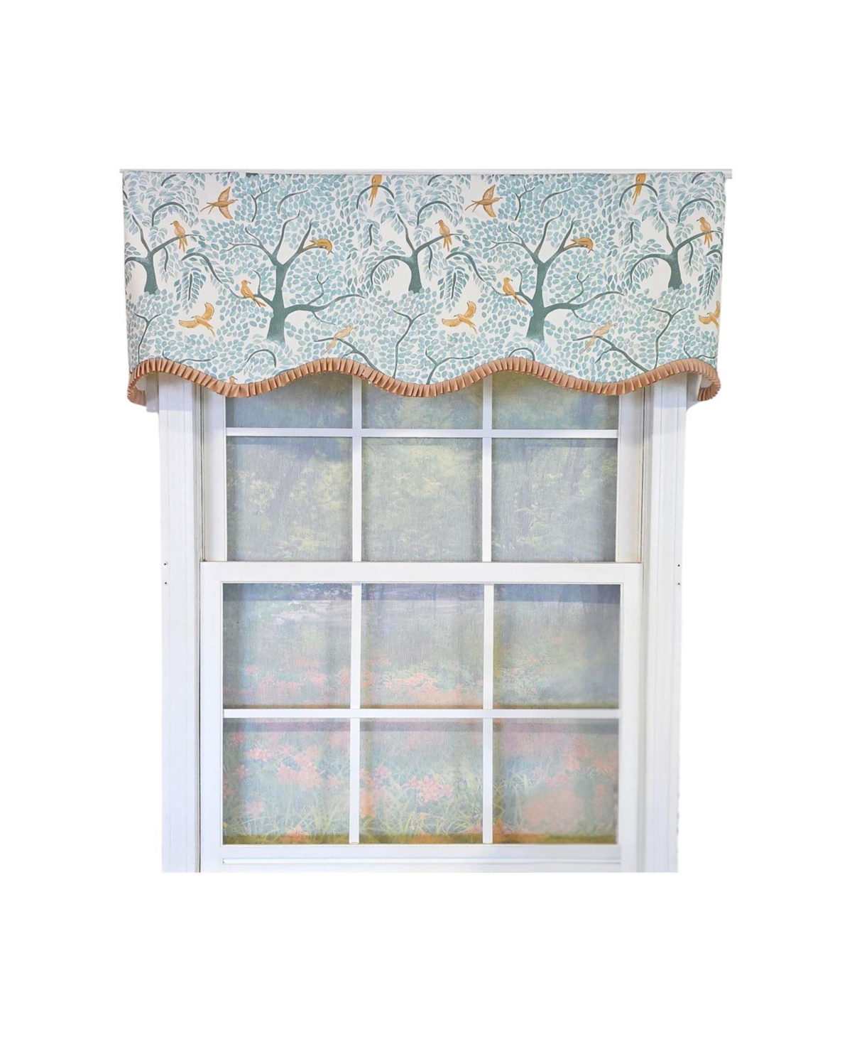 Click here for Rlf Home Tree Bird Ruffled Provance Window Valance... prices