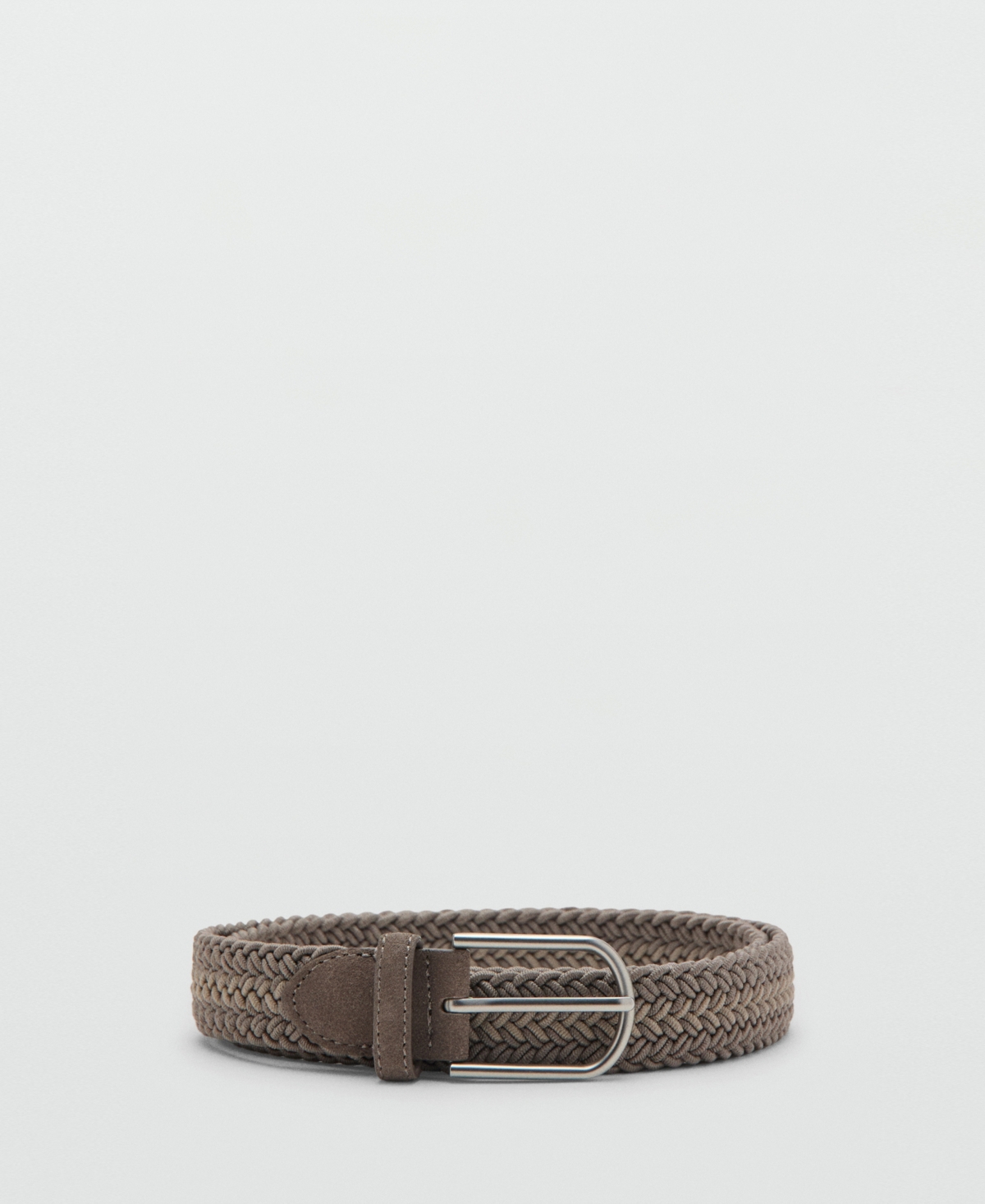 Click here for Mango Mens Braided Elastic Belt - Gray prices