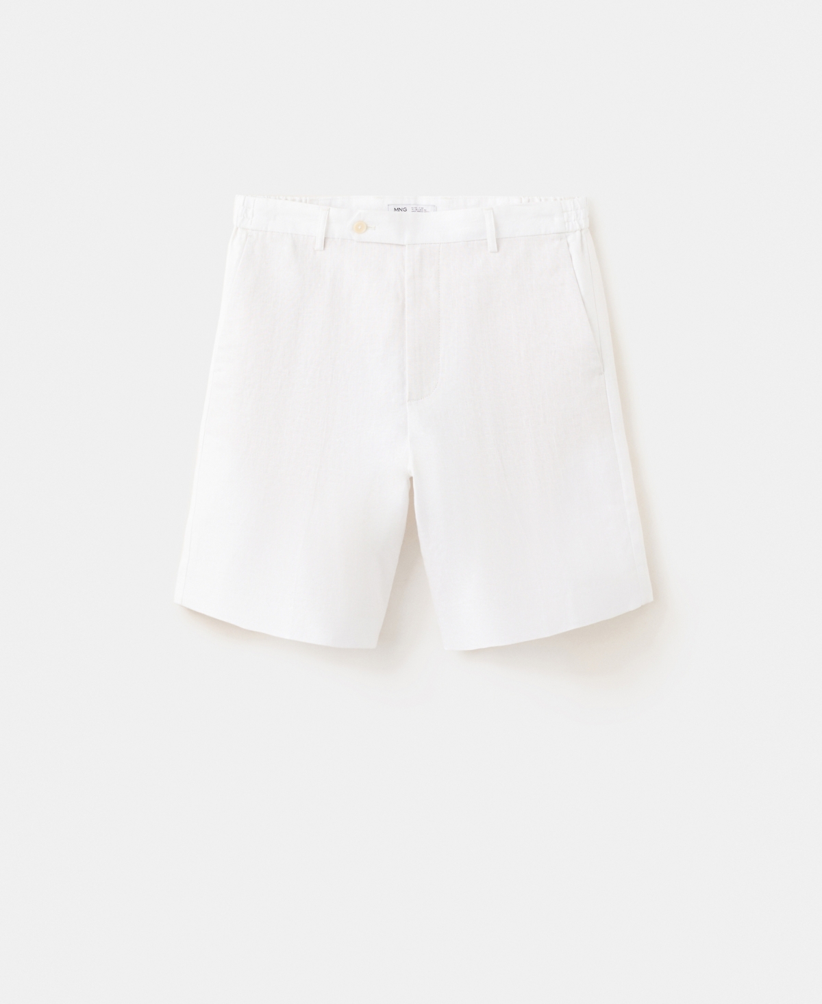 Click here for Mango Mens Linen 8.54 Bermuda Shorts - Off White prices