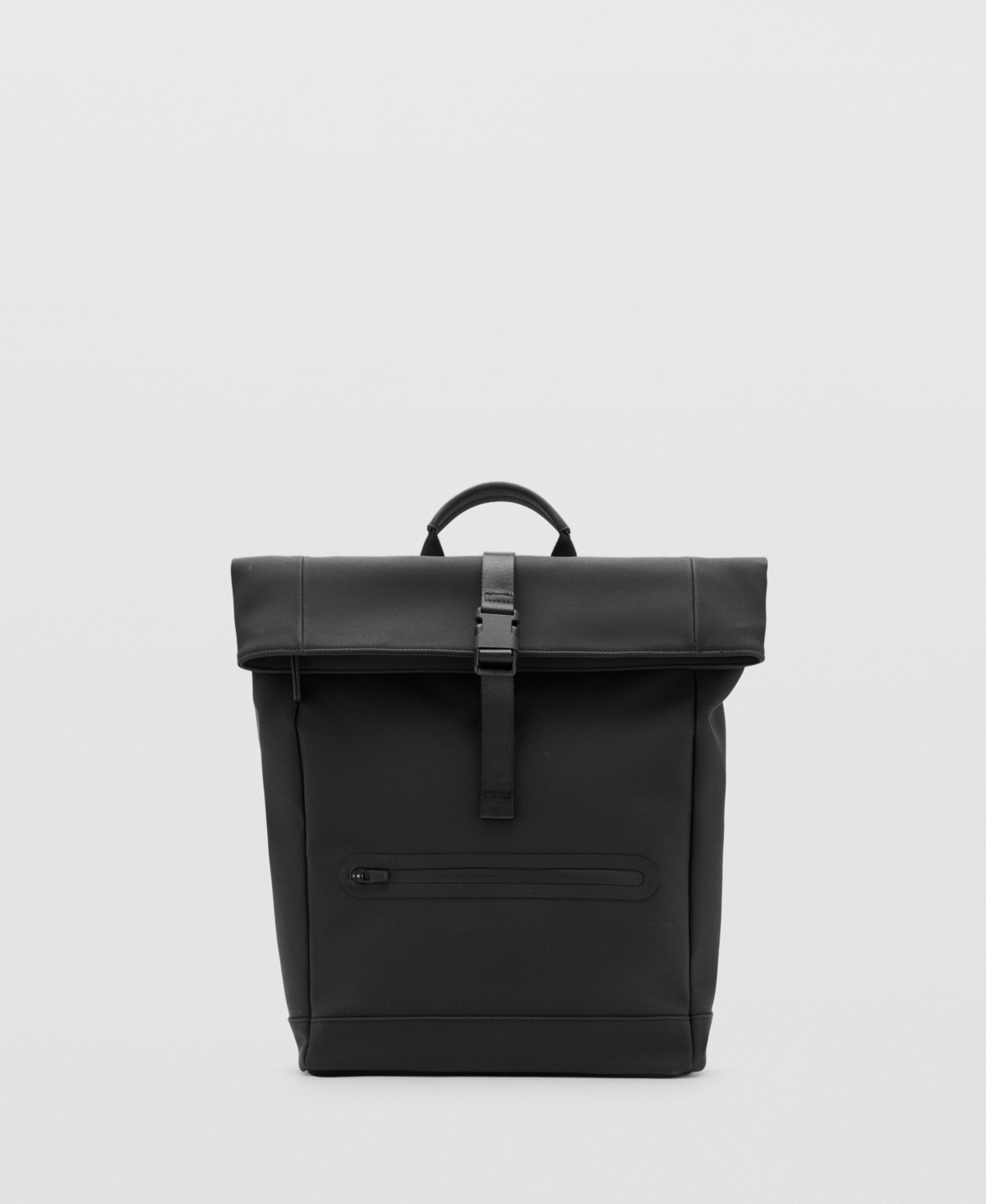 Click here for Mango Mens Flap Closure Rubberized Backpack - Blac... prices