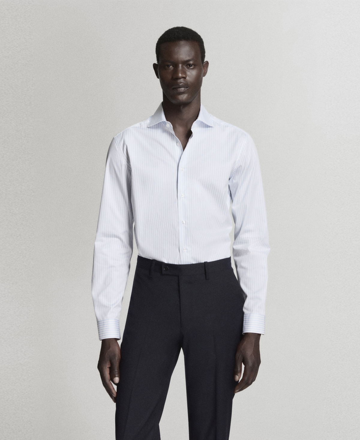 Click here for Mango Mens Cotton Striped Shirt - White prices