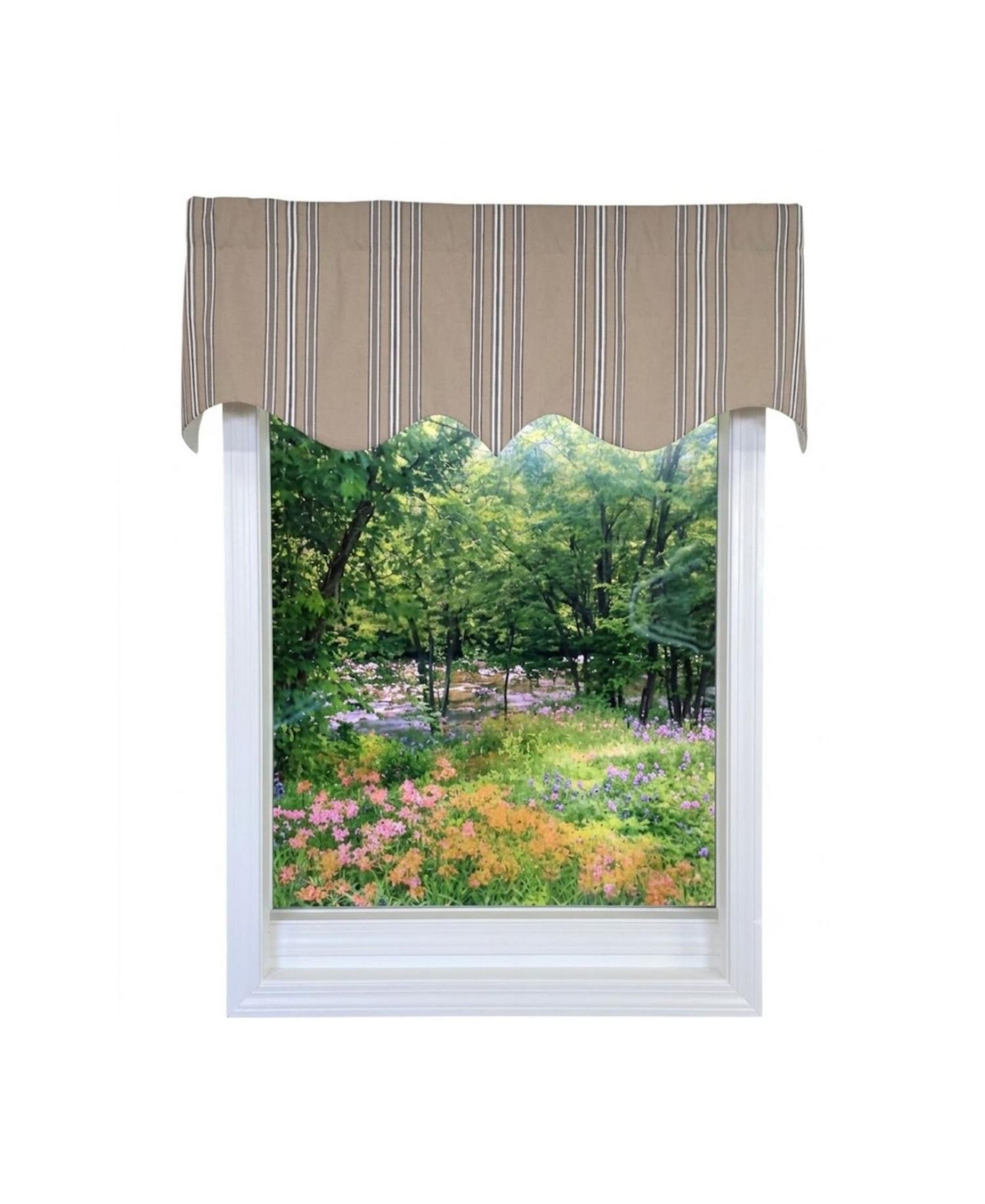 Click here for Rlf Home French Stripe Regal Window Valance 100 Co... prices