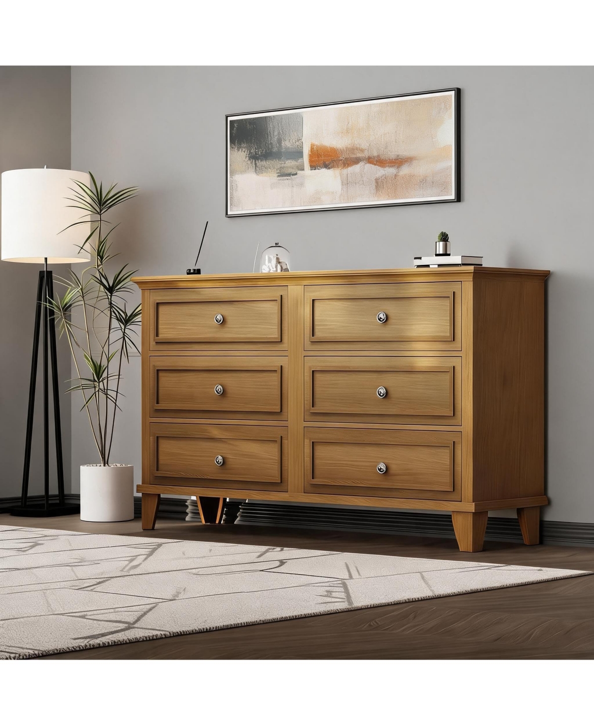 Click here for gaomon Contemporary 6-Drawer Wide Dresser  Modern... prices