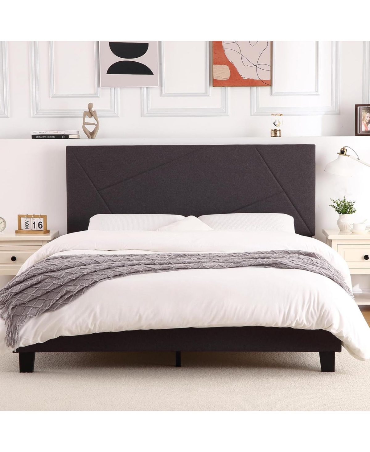 Click here for gaomon Bed Frame Upholstered Platform with Adjusta... prices