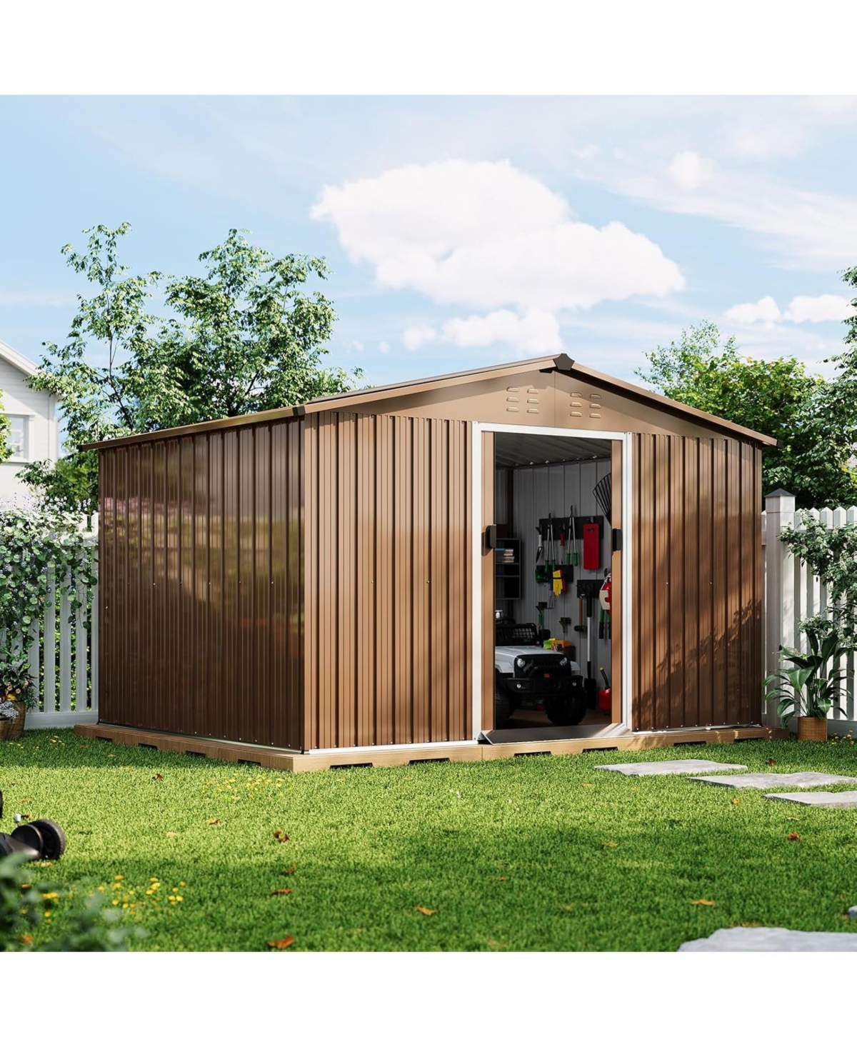 Click here for gaomon Large Metal Outdoor Storage Shed  Galvanize... prices