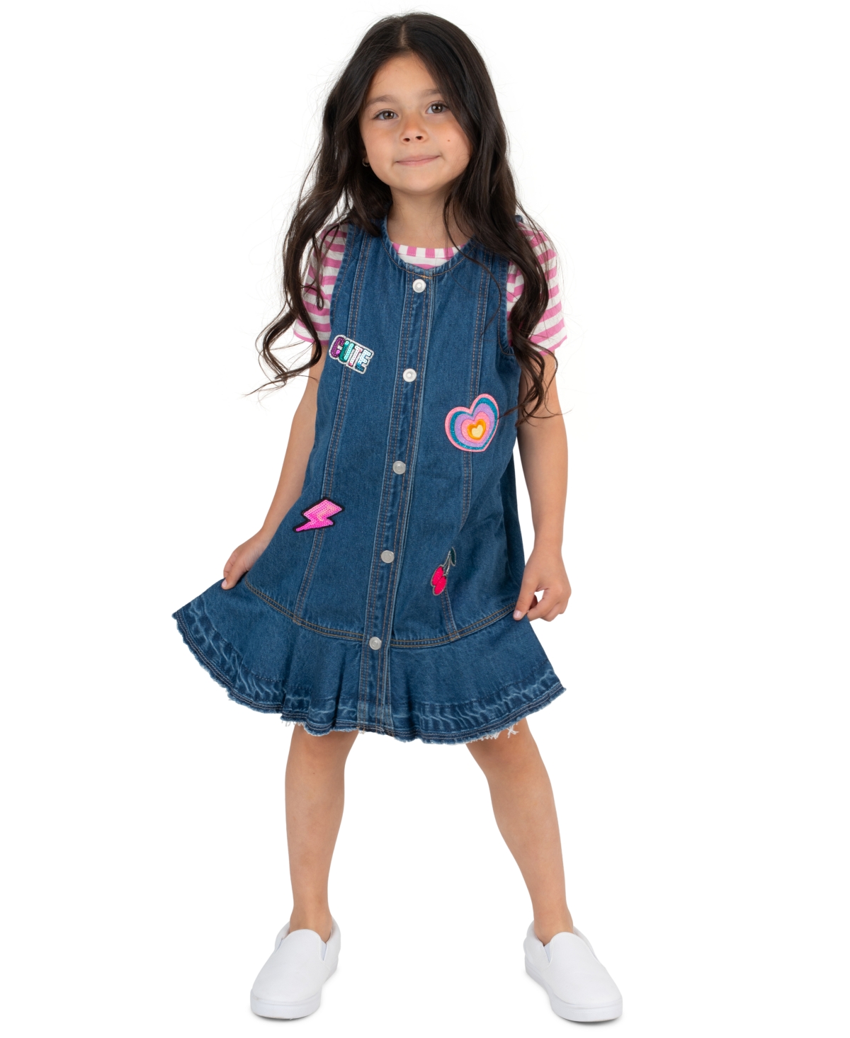 Click here for Rare Editions Girls 2T-6X Striped T-Shirt and Patc... prices