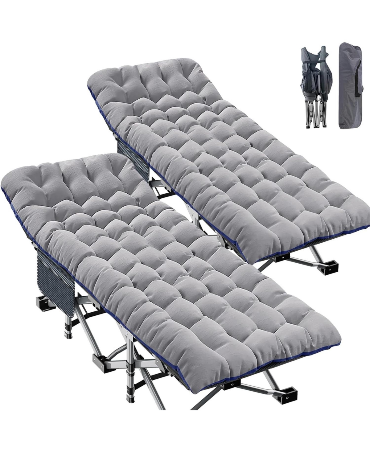 Click here for Aboron 2-Pack Folding Camping Cot with Mat: 75x28.... prices