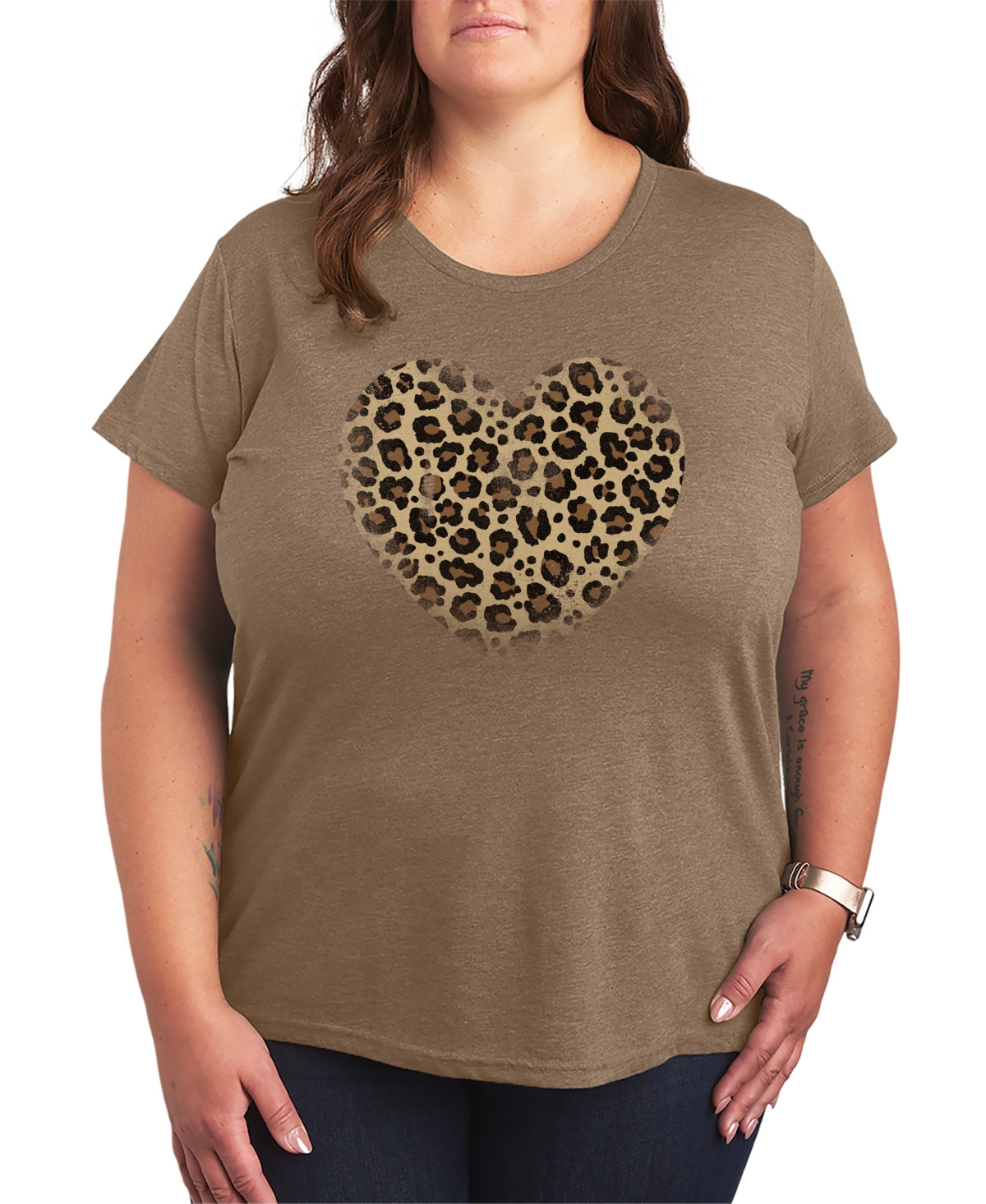 Click here for Hybrid Apparel Plus Size Leopard Heart Graphic T-S... prices