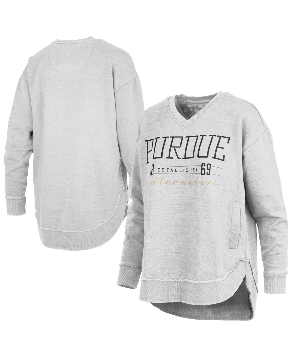 Click here for Pressbox Womens Heather Gray Purdue Boilermakers M... prices