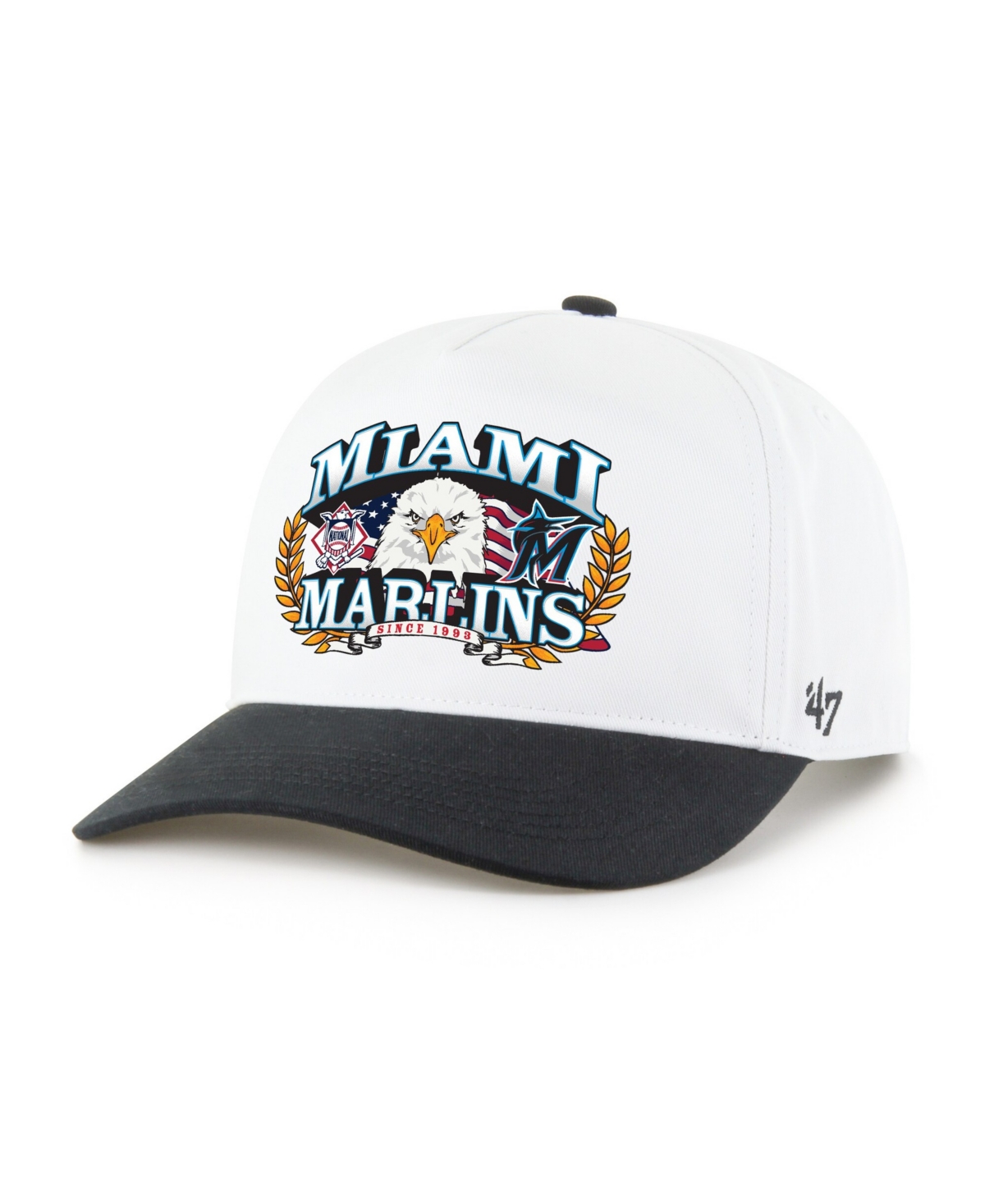 Click here for 47 Brand Mens White/Black Miami Marlins Americana... prices