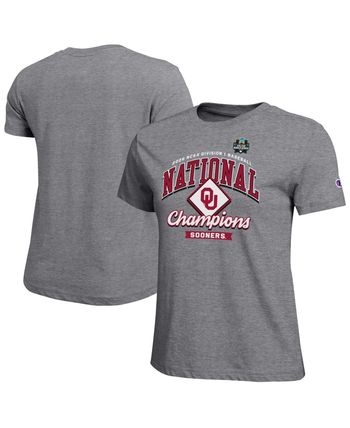 Click here for Champion Womens Gray Oklahoma Sooners 2026 Ncaa Ba... prices