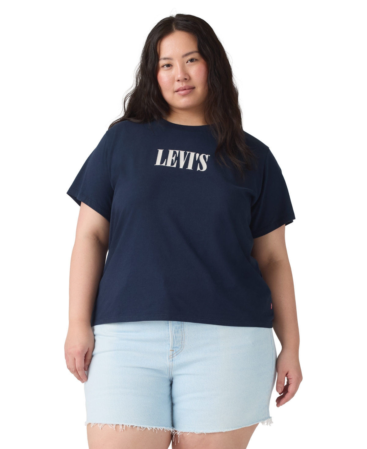 Click here for Levis Trendy Plus Size Perfect Logo Cotton T-Shirt... prices