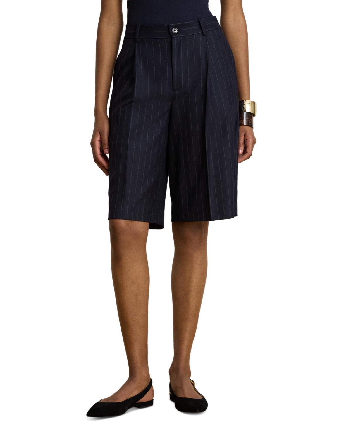 Click here for Lauren Ralph Lauren Womens Pinstripe Wool-Blend Tw... prices