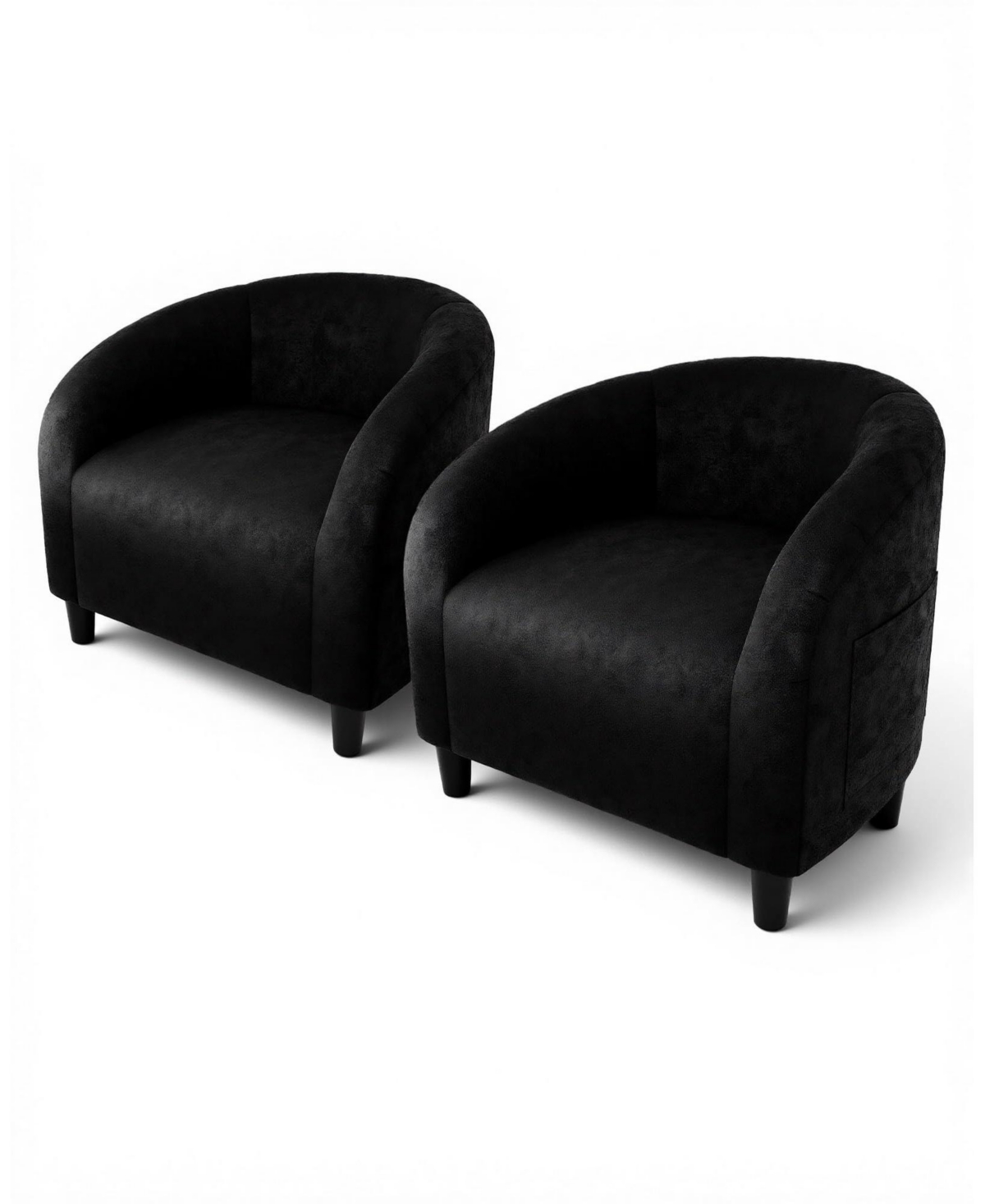 Click here for gaomon Velvet Accent Chair Set of 2 Barrel Club Ch... prices