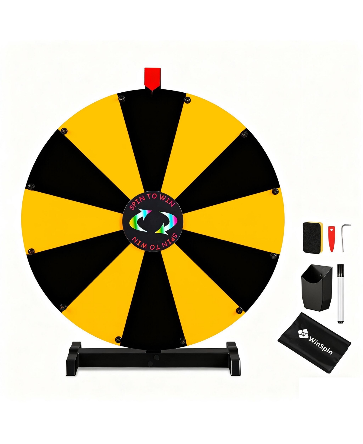 Click here for WinSpin 24 Display Prize Wheel Black and Yellow Di... prices