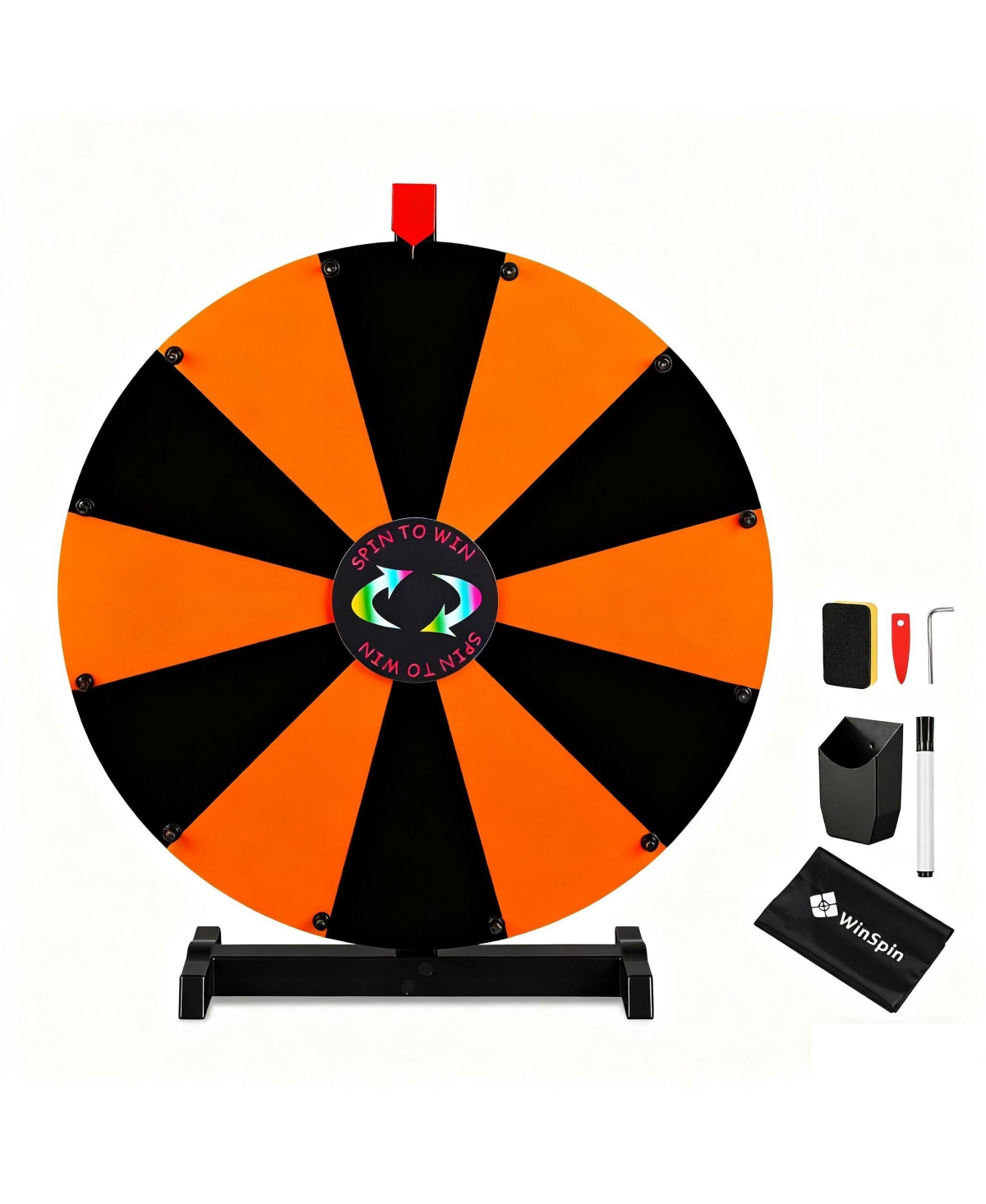 Click here for WinSpin 24 Display Prize Wheel Black and Orange Di... prices