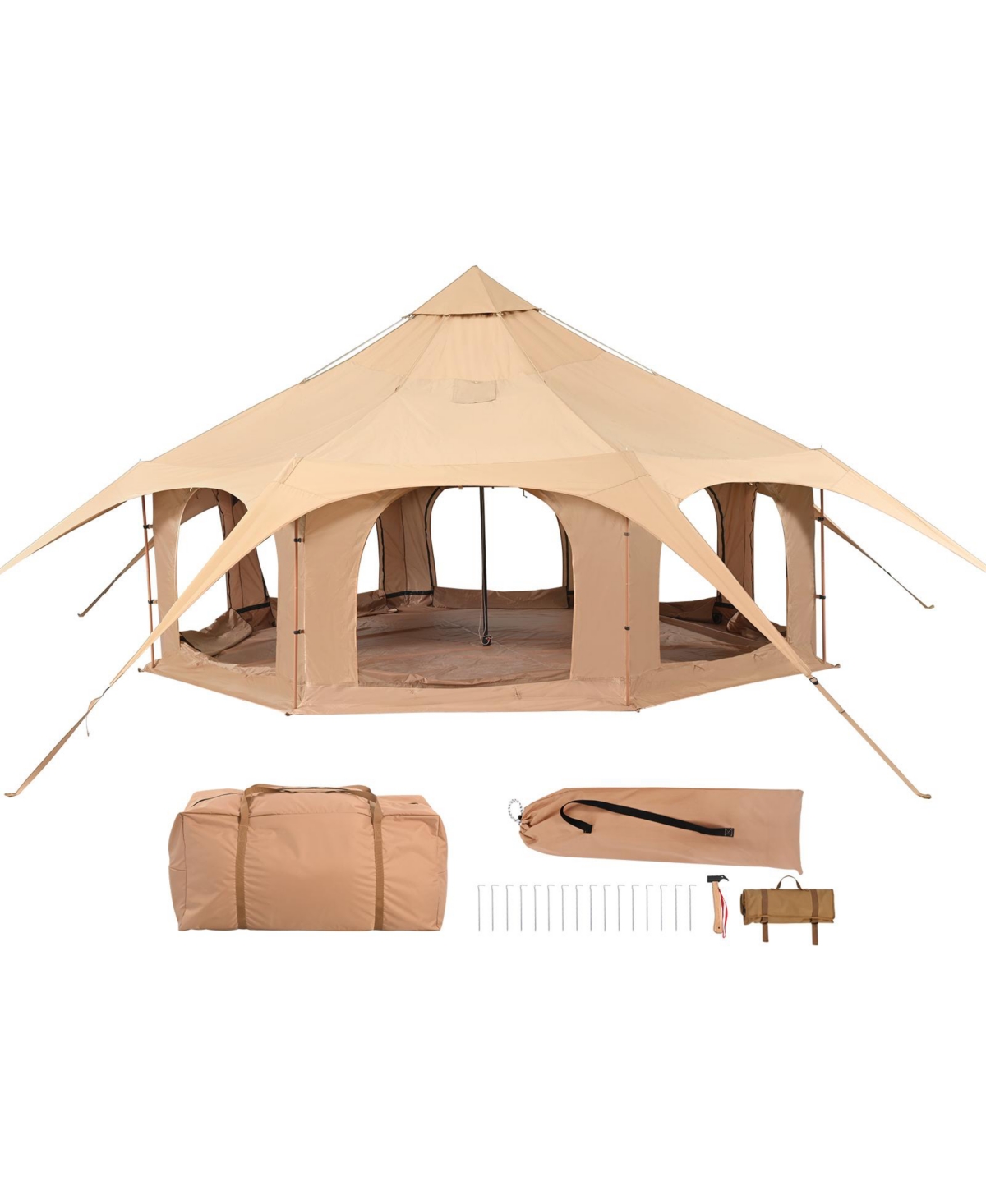 Click here for Vevor Canvas Bell Tent Season Camping Yurt Tent wi... prices
