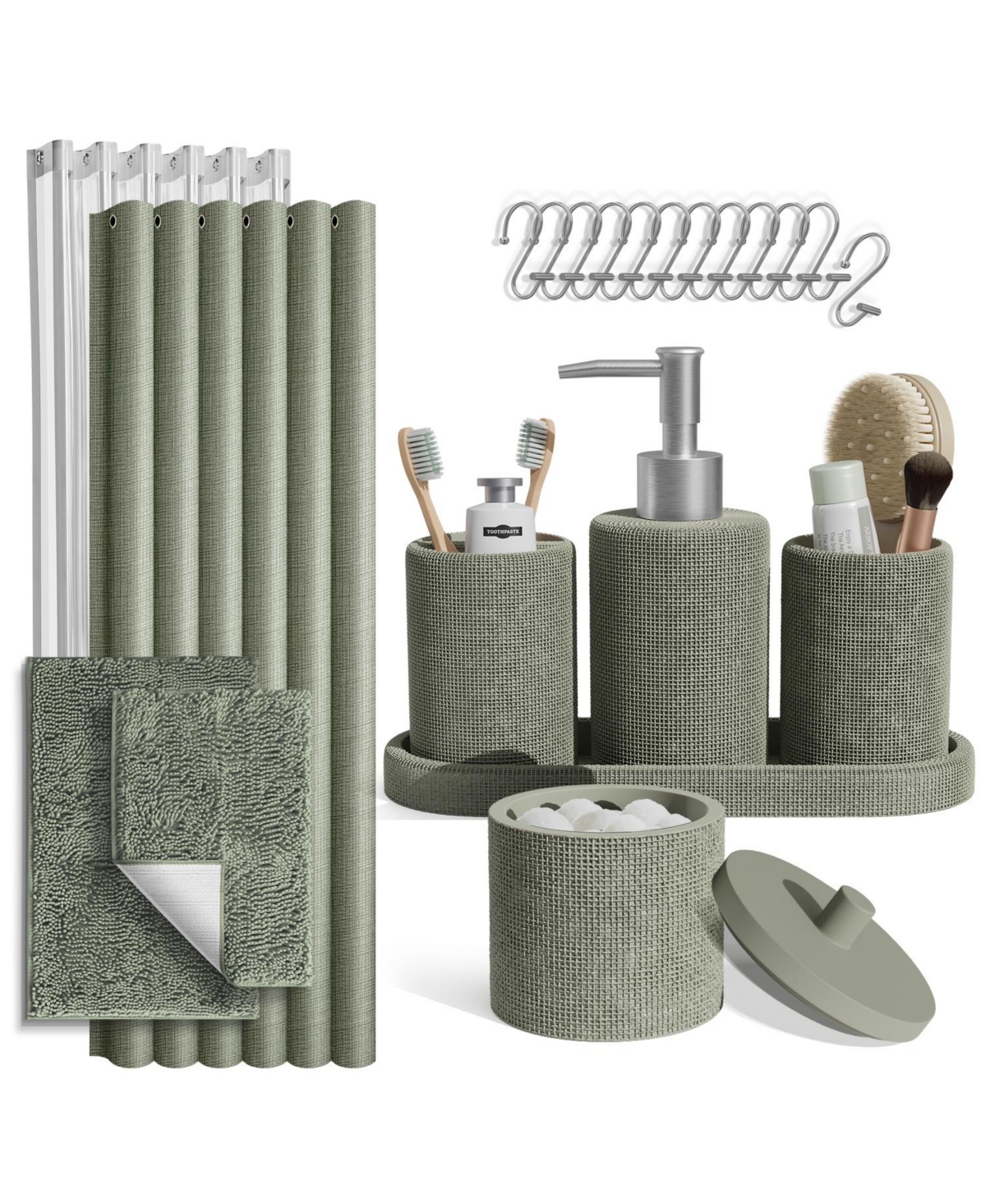 Click here for Complete Burlap Texture Polyresin Bathroom Decor a... prices